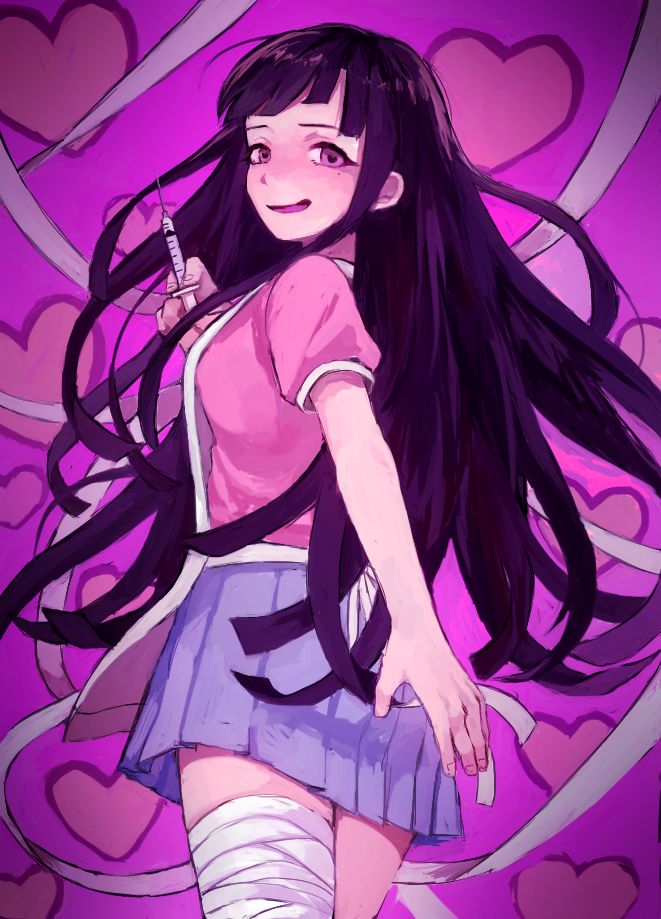 The Big Imageboard Tbib 1girl Bandages Danganronpa Heart Heart