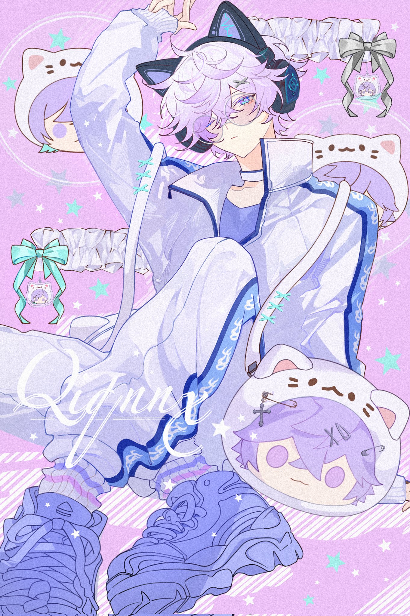 The Big ImageBoard (TBIB) - 1boy androgynous animal ear headphones animal ears cat ear ...