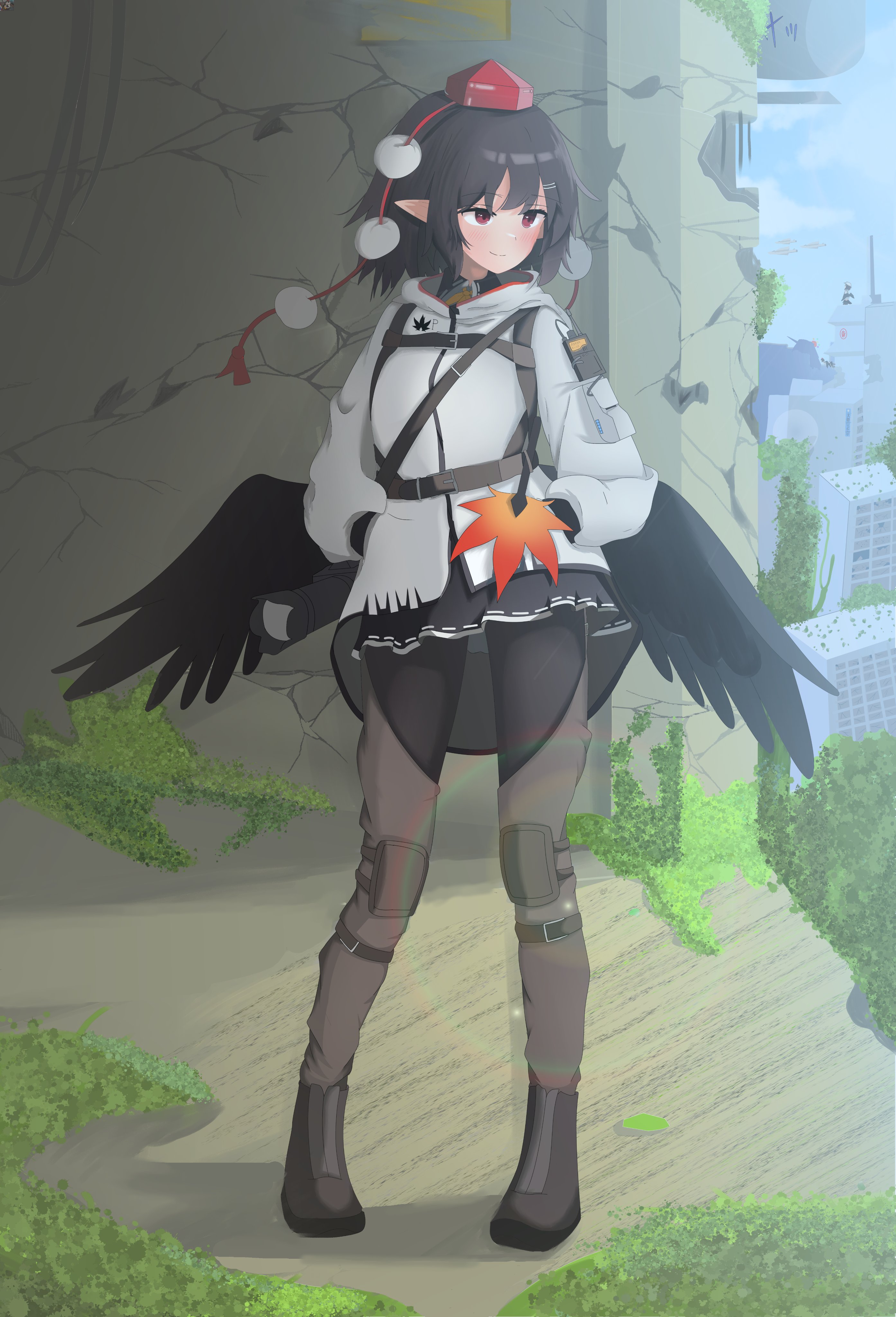 The Big ImageBoard (TBIB) - 1girl absurdres alt text alternate costume bird wings black hair ...