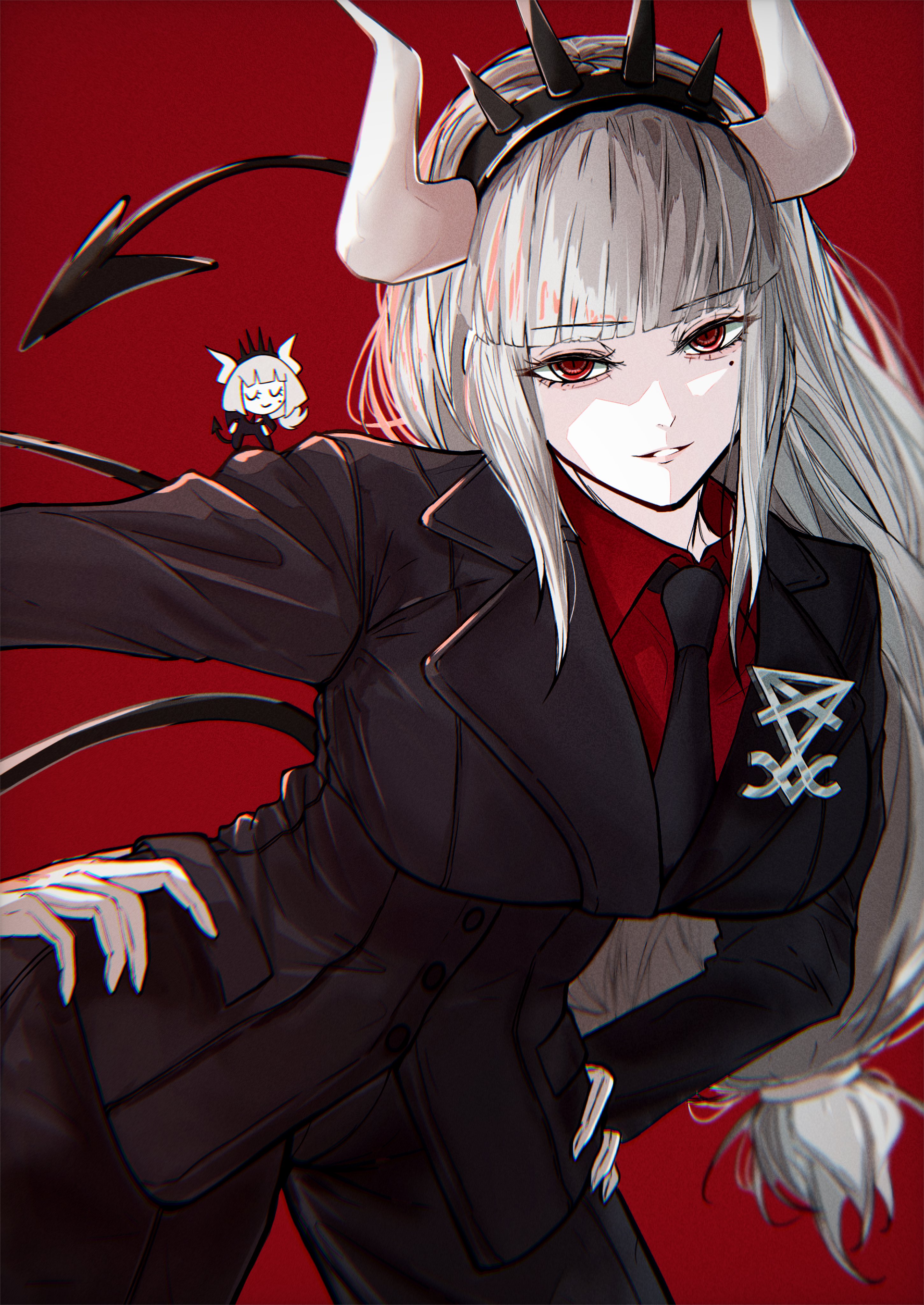 The Big ImageBoard (TBIB) - 1girl absurdres black suit crown demon girl ...