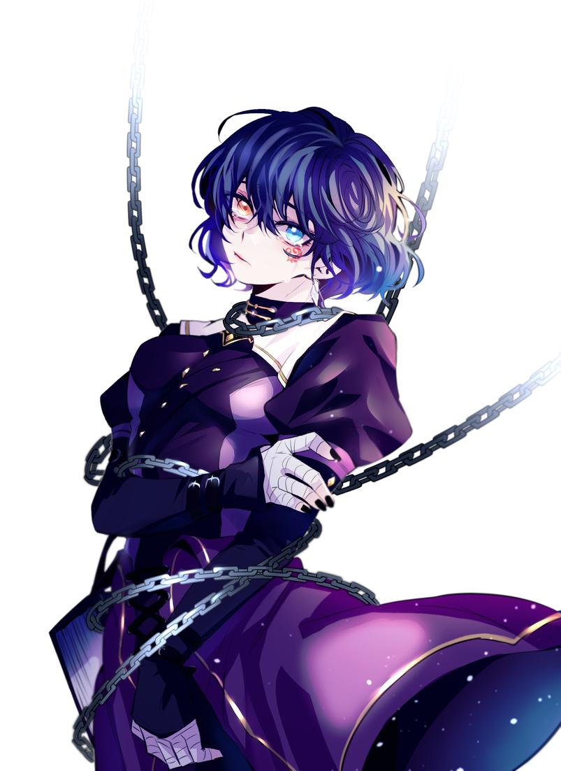 The Big ImageBoard (TBIB) - 1girl bandage on finger black dress black ...