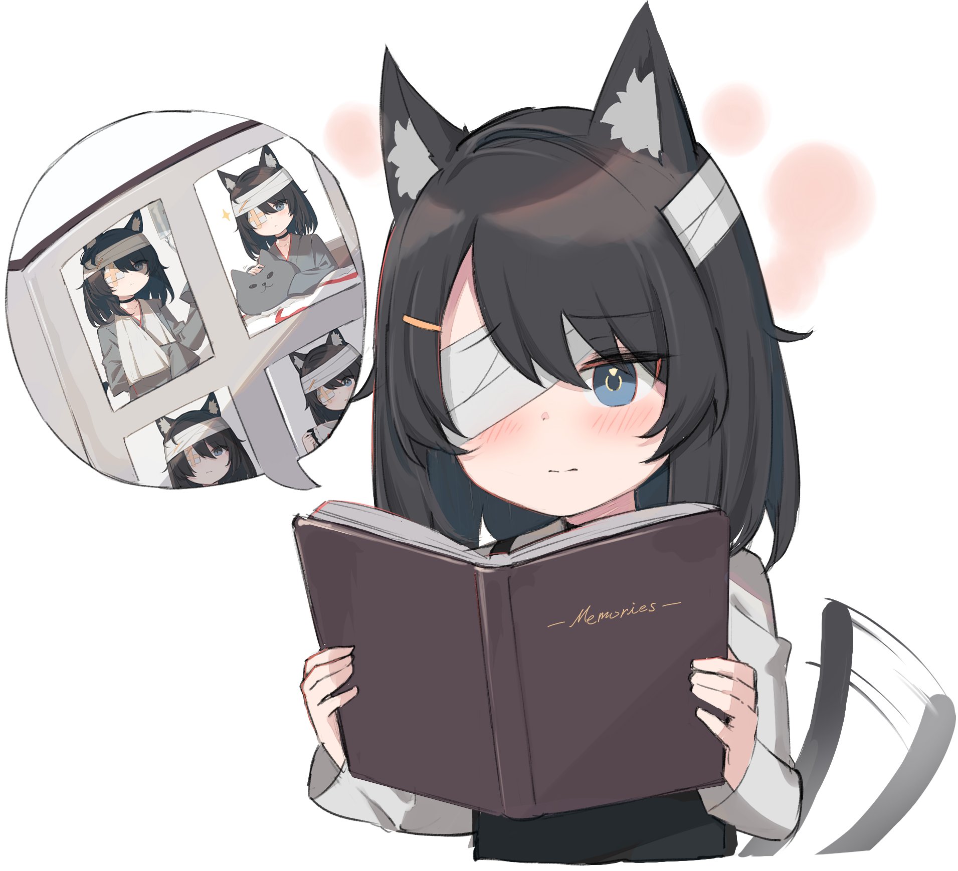 The Big ImageBoard (TBIB) - 1girl animal ear fluff animal ears bandage over one eye bandaged ...