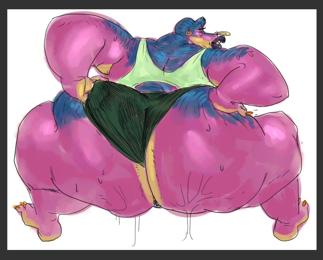 The Big ImageBoard (TBIB) - anthro barefoot big butt big legs blue ...