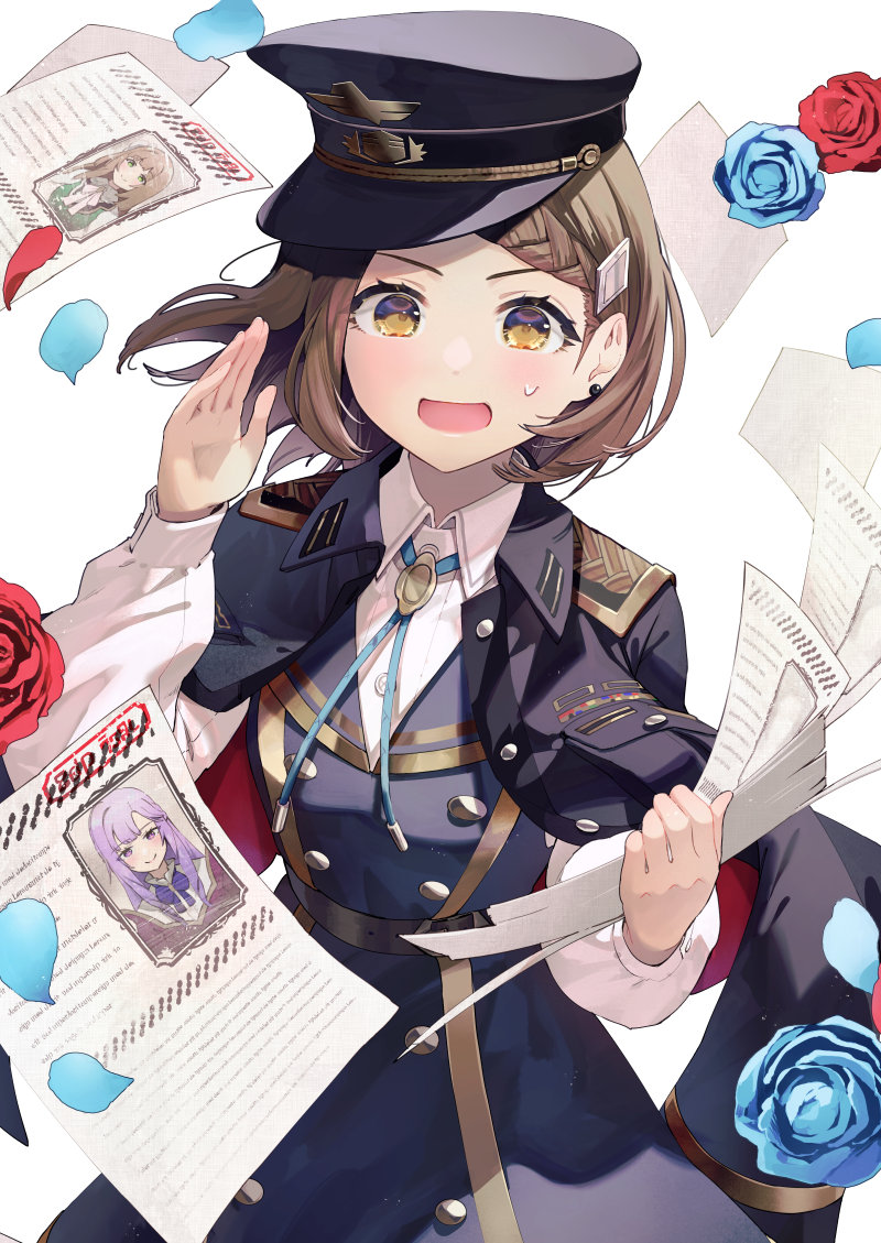 The Big ImageBoard (TBIB) - 1girl :d aiguillette black flower black rose blue flower blue rose ...