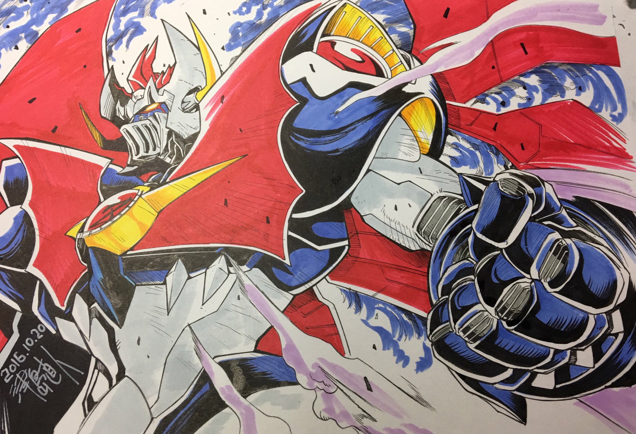 The Big ImageBoard (TBIB) - clenched hands highres horns mazinger ...