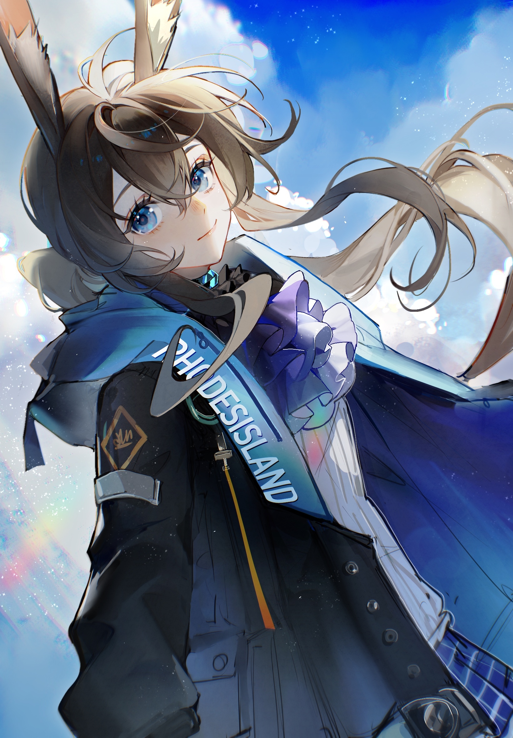 The Big ImageBoard (TBIB) - 1girl amiya (arknights) animal ears arknights ascot black hair black ...