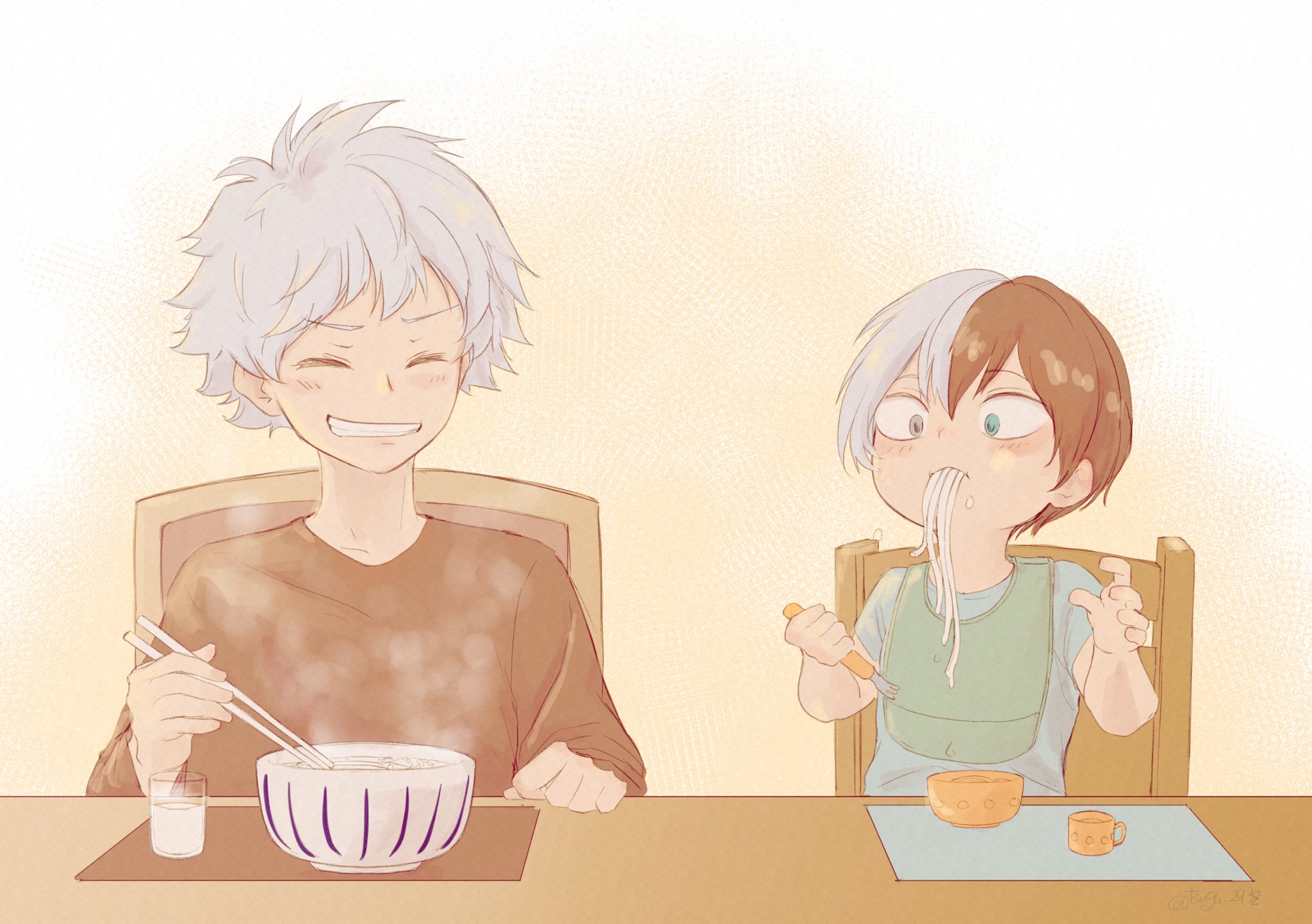 The Big ImageBoard (TBIB) - 2boys aged down alternate universe bib blue ...