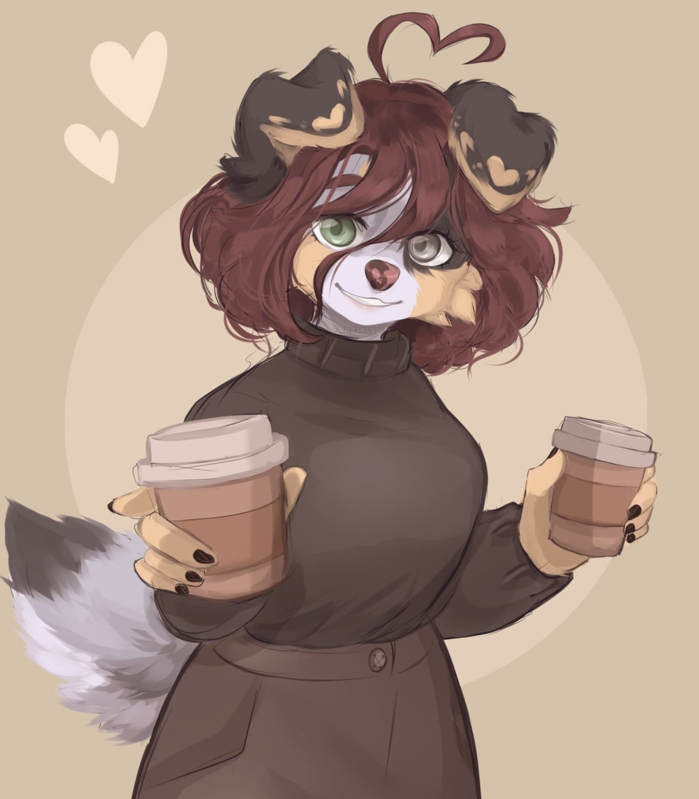 The Big ImageBoard (TBIB) - anthro beverage canid canine canis clothing coffee domestic dog ...
