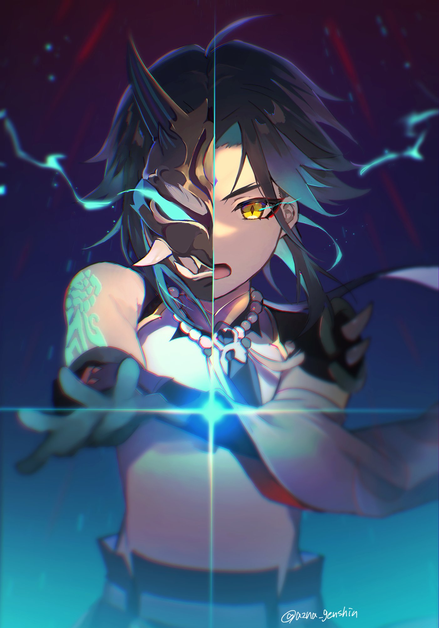 The Big ImageBoard (TBIB) - 1boy arm tattoo azna bead necklace beads ...