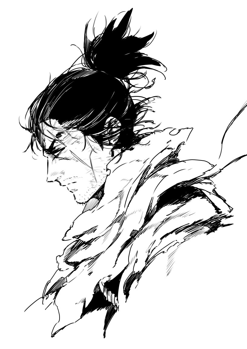 The Big ImageBoard (TBIB) - 1boy closed mouth facial hair grey ...