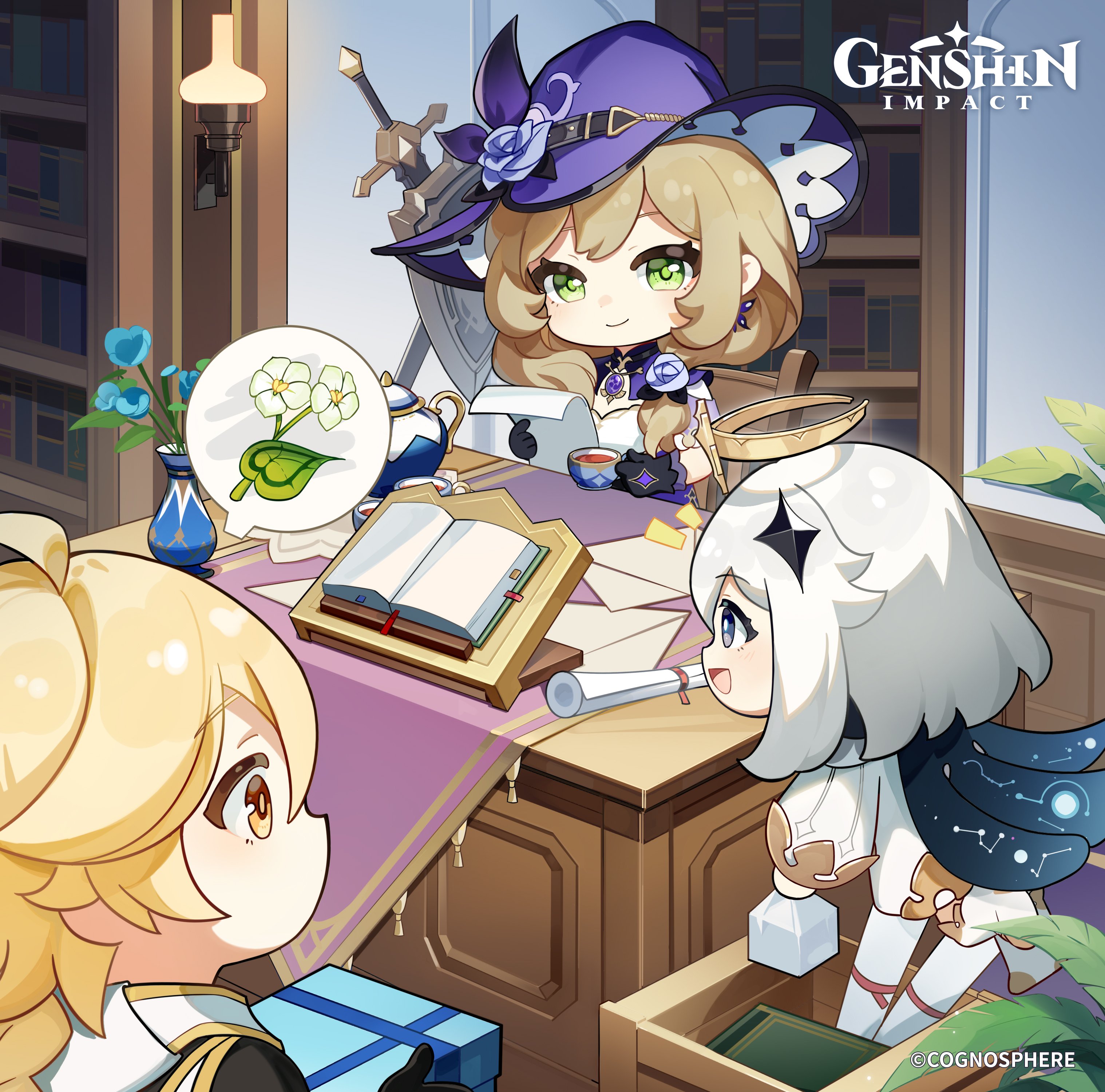 The Big ImageBoard (TBIB) - 1boy 2girls absurdres aether (genshin impact) ahoge black gloves ...