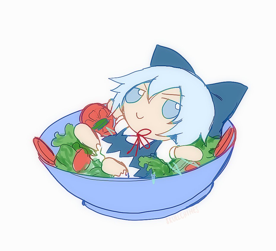 The Big ImageBoard (TBIB) - 1girl blue eyes blue hair bow bowl cirno ...