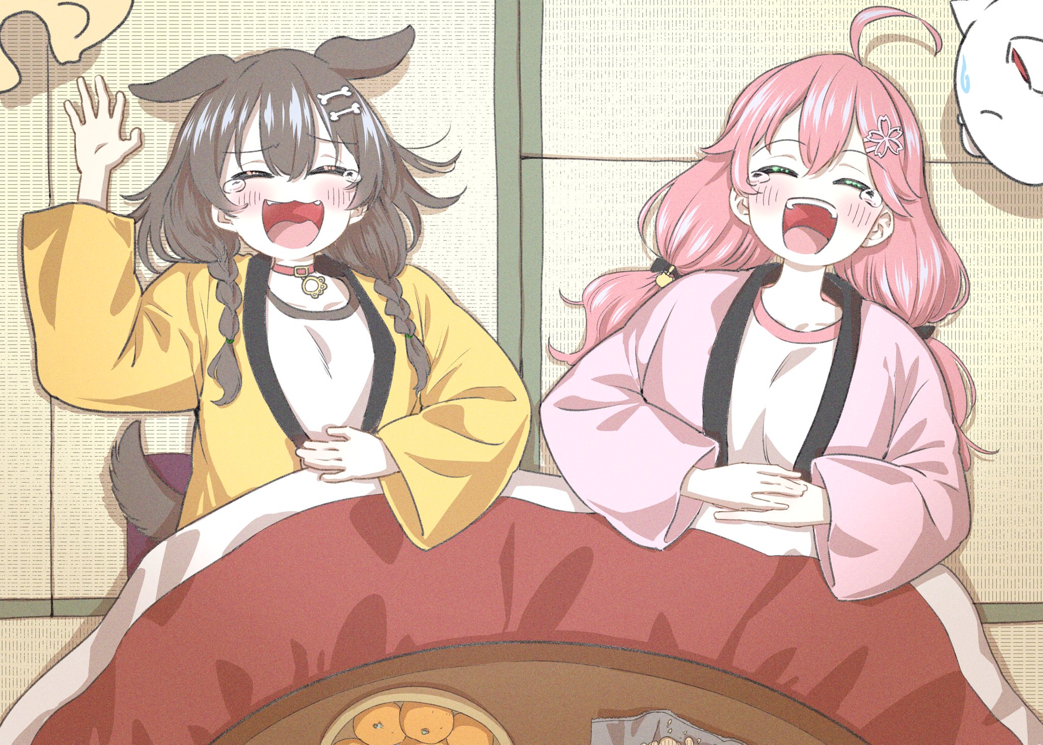 The Big ImageBoard (TBIB) - 2girls 2others 35p (sakura miko) :3 ahoge animal collar animal ears ...