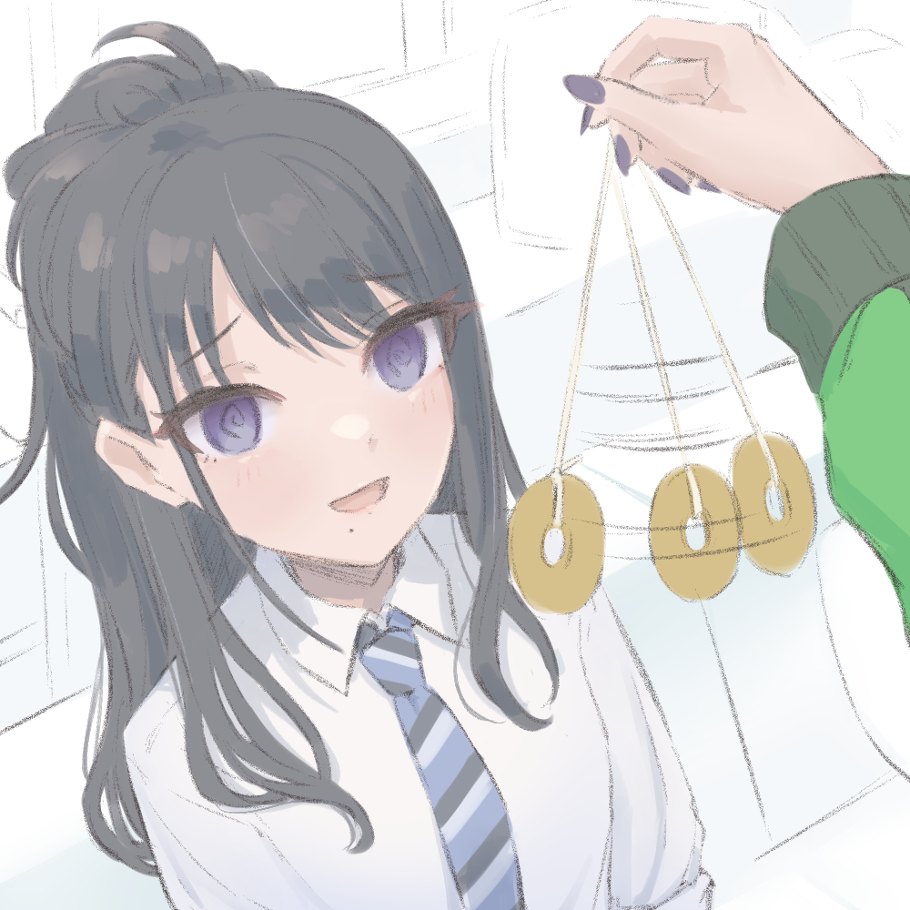 The Big ImageBoard (TBIB) - 2girls @ @ afterimage black hair blush empty eyes holding pendulum ...