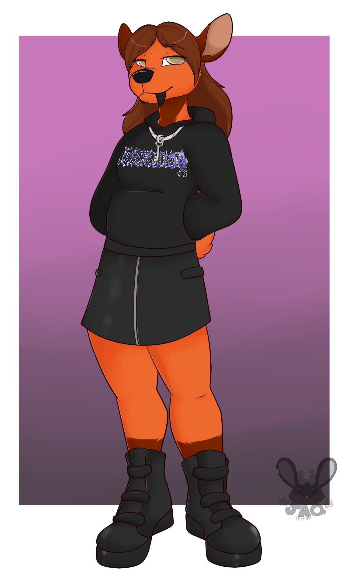 The Big ImageBoard (TBIB) - anthro artist logo black boots black bottomwear black clothing black ...