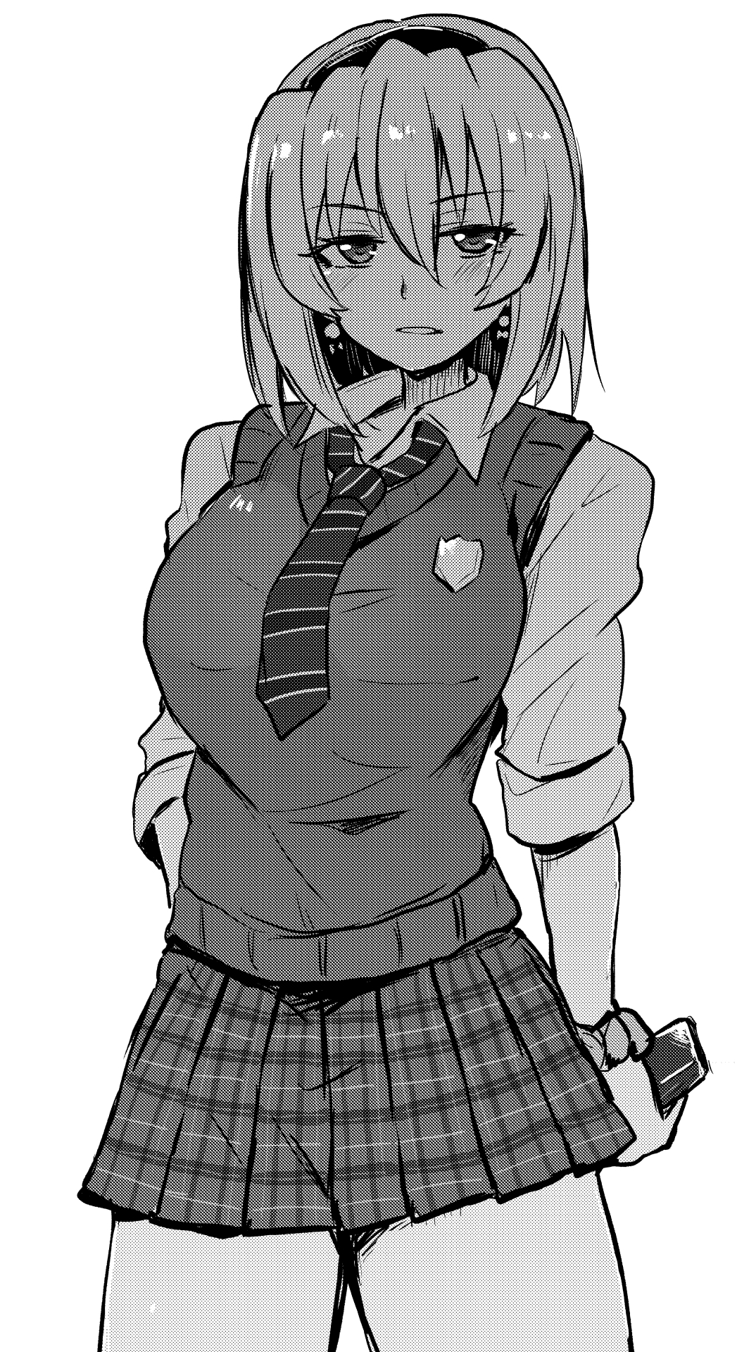 The Big Imageboard Tbib 1girl Aged Up Badge Breasts Collared Shirt