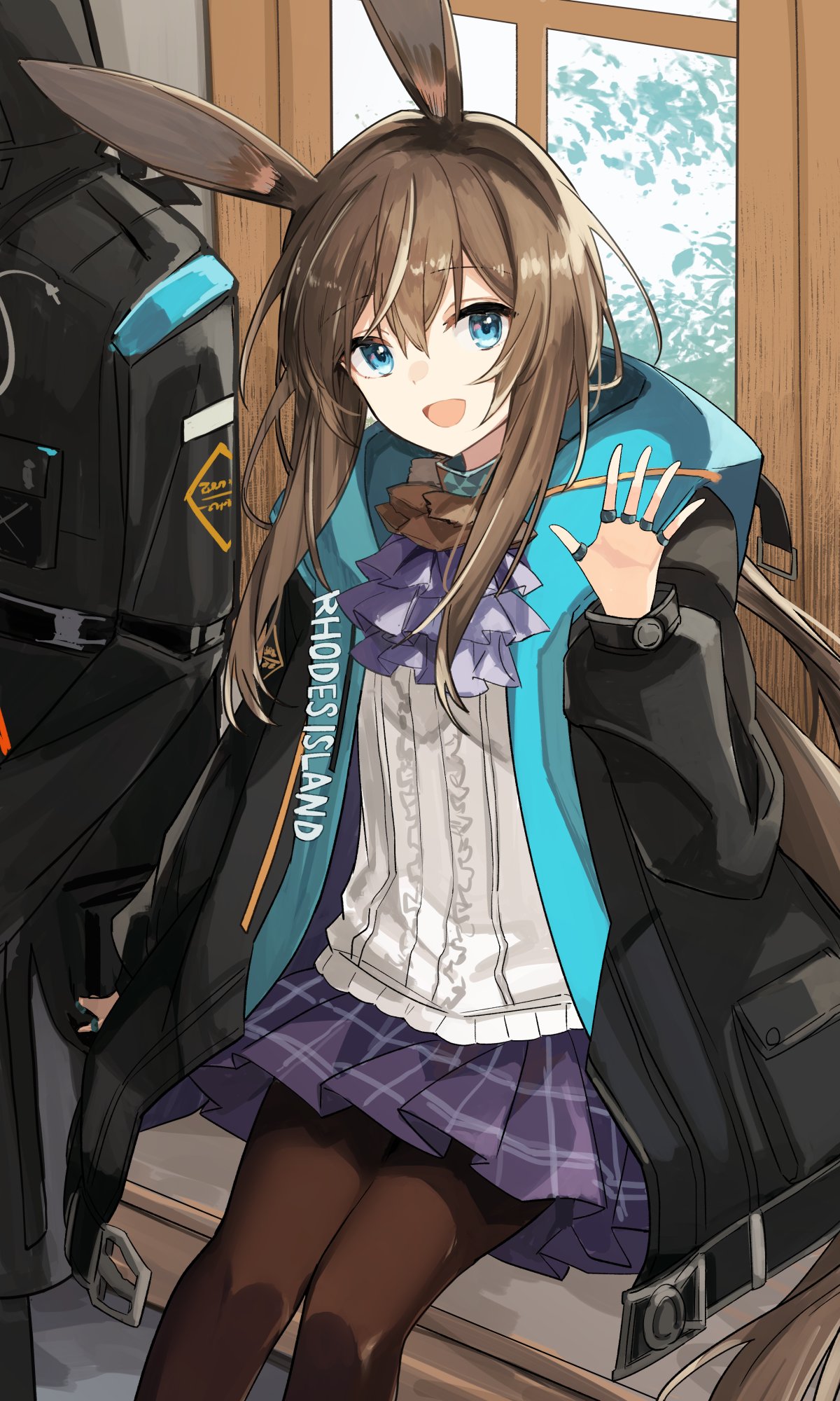 The Big ImageBoard (TBIB) - 1girl 1other :d ambiguous gender amiya (arknights) animal ears ...