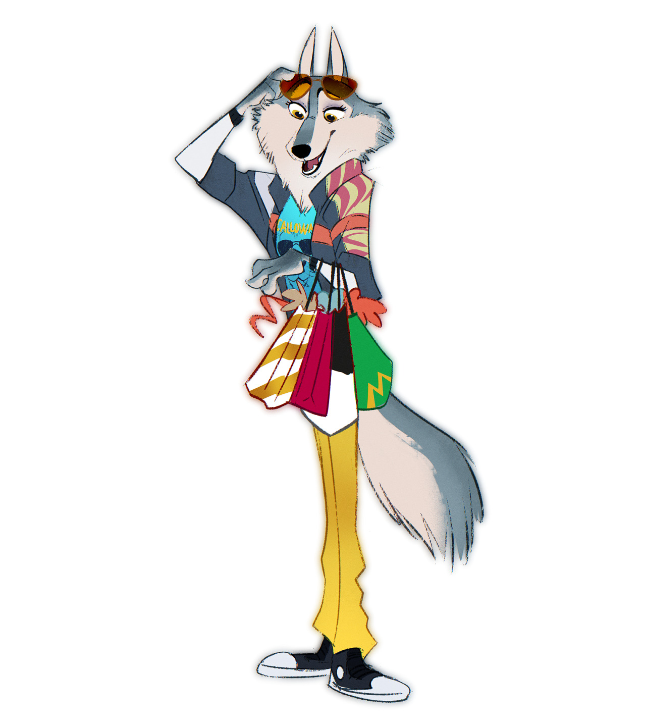 The Big ImageBoard (TBIB) - anthro bag bottomwear canid canine canis clothing eyewear eyewear on ...