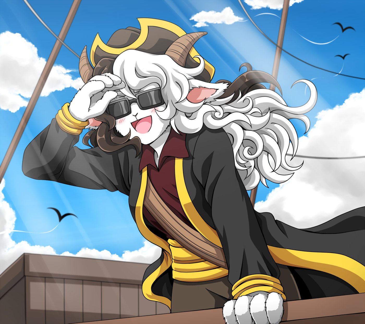 The Big ImageBoard (TBIB) - 5 fingers anthro black clothing black jacket black topwear blue sky ...