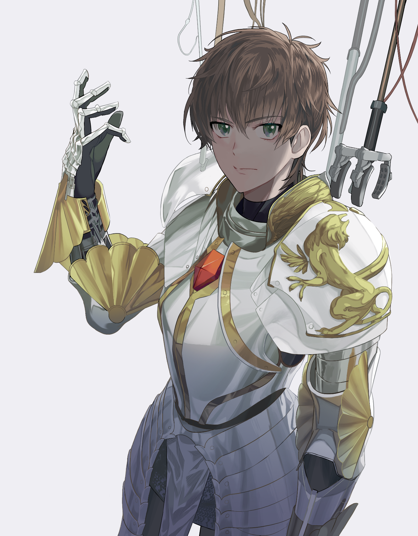 The Big ImageBoard (TBIB) - 1boy armor black gloves brown hair code ...