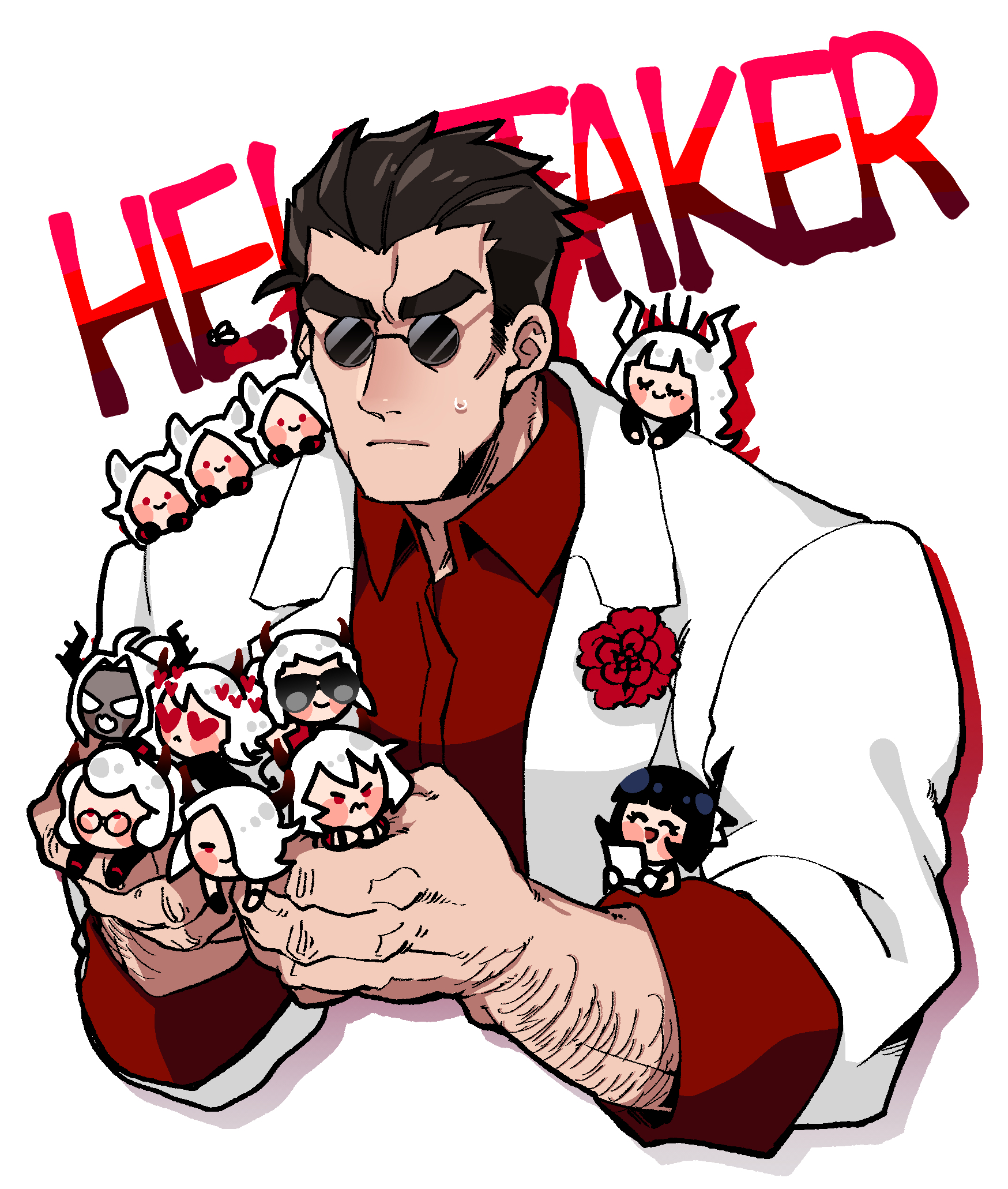 The Big ImageBoard (TBIB) - 1boy 6+girls arm hair azazel (helltaker ...