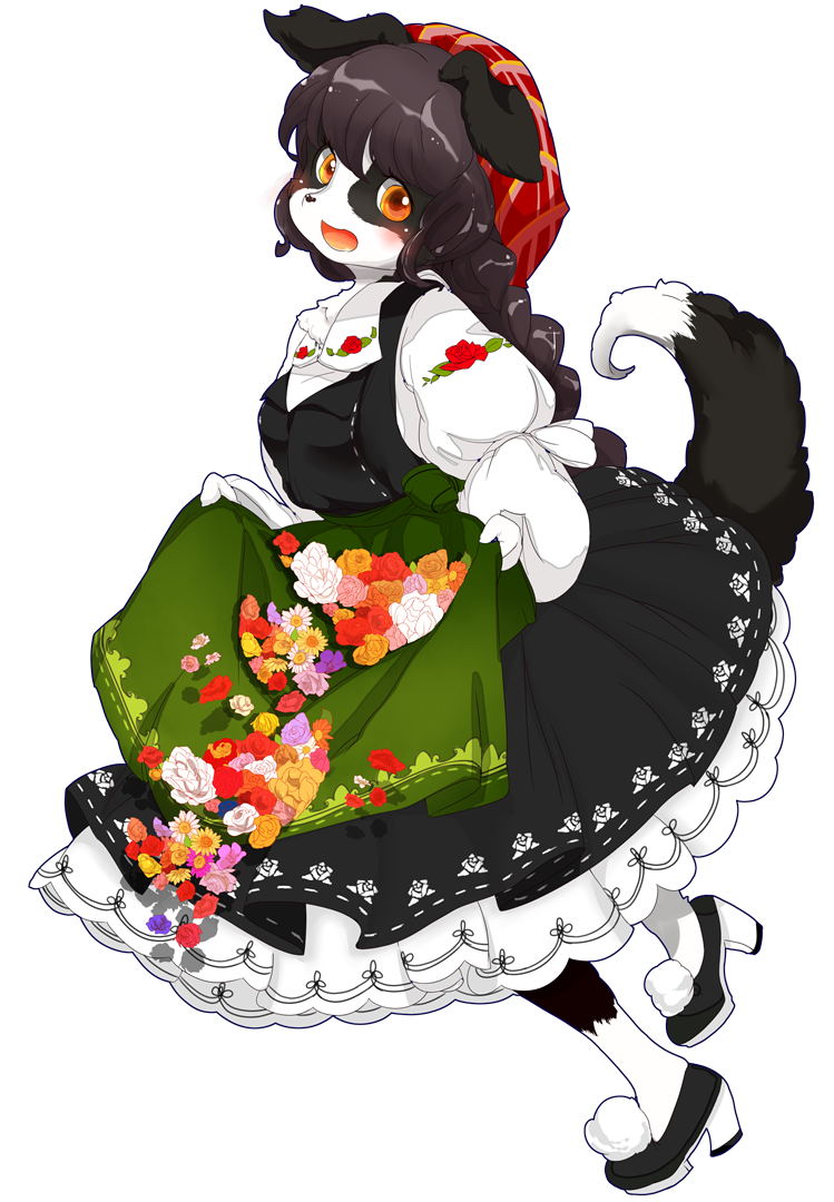 The Big ImageBoard (TBIB) - 2017 amber eyes anthro black body black clothing black dress black ...