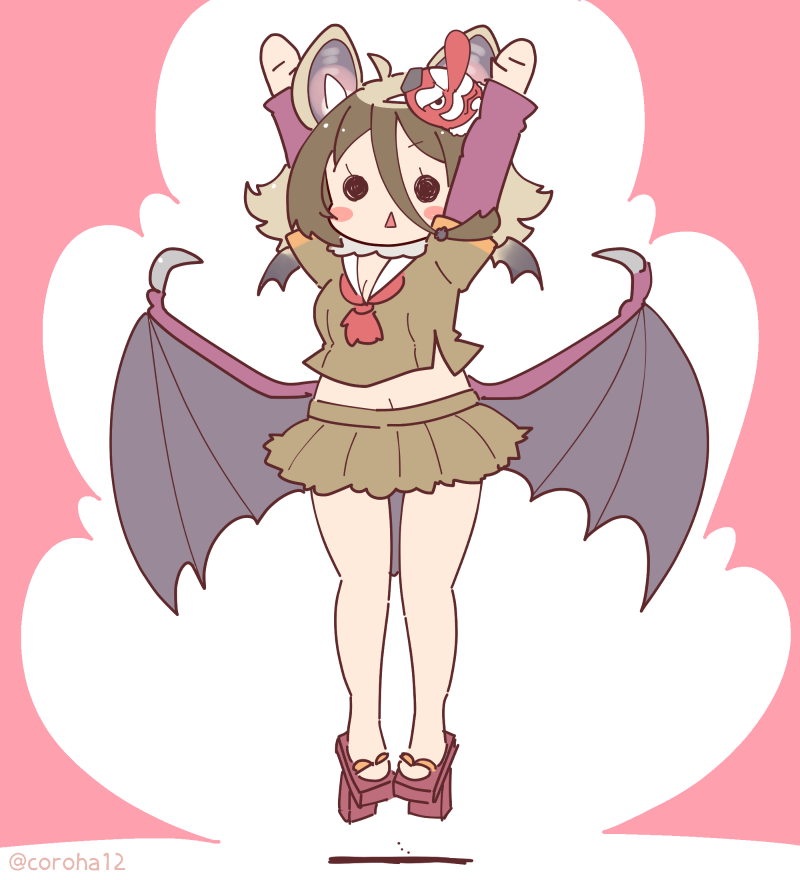 The Big ImageBoard (TBIB) - 1girl animal ears arms up bat ears bat girl bat wings bow bowtie ...