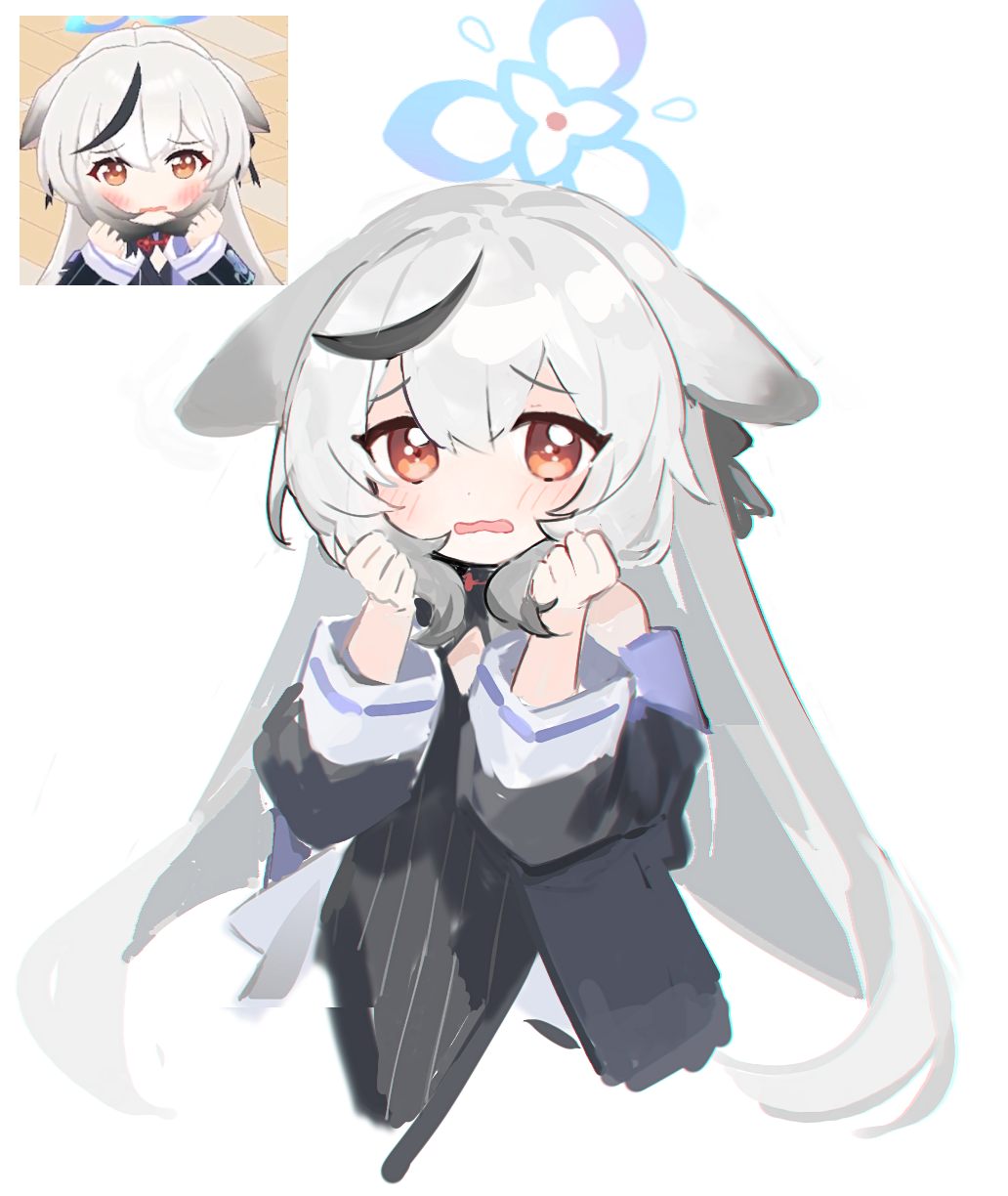 The Big ImageBoard (TBIB) - 1girl animal ears black dress black hair black jacket blue archive ...