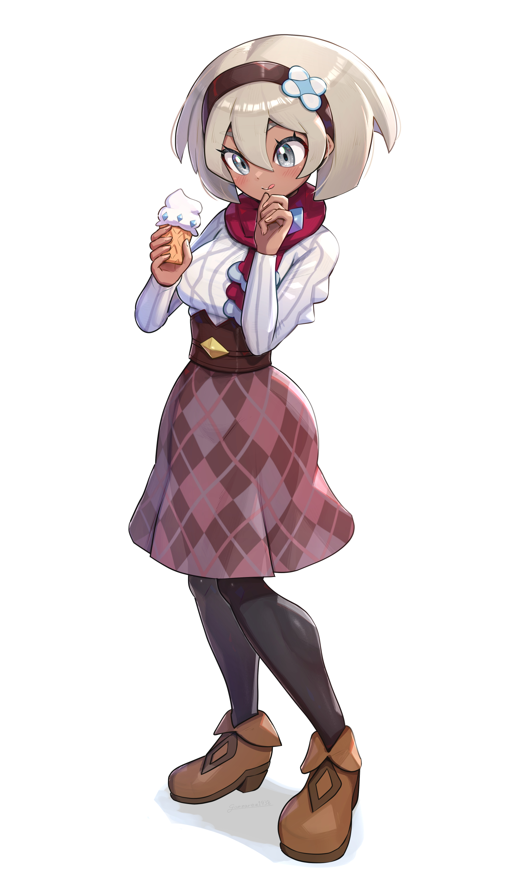 The Big ImageBoard (TBIB) - 1girl :q absurdres alternate costume argyle clothes argyle legwear ...