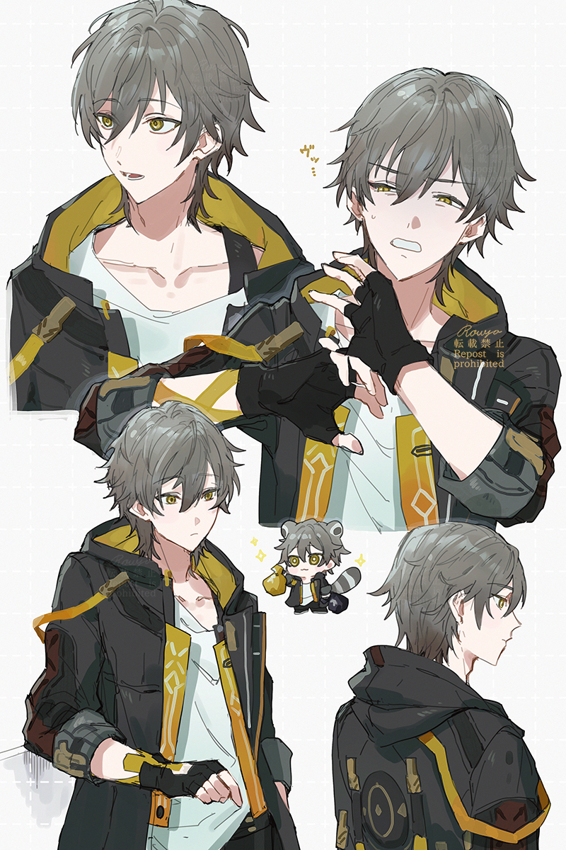 The Big ImageBoard (TBIB) - 1boy animal ears arm up artist name back ...