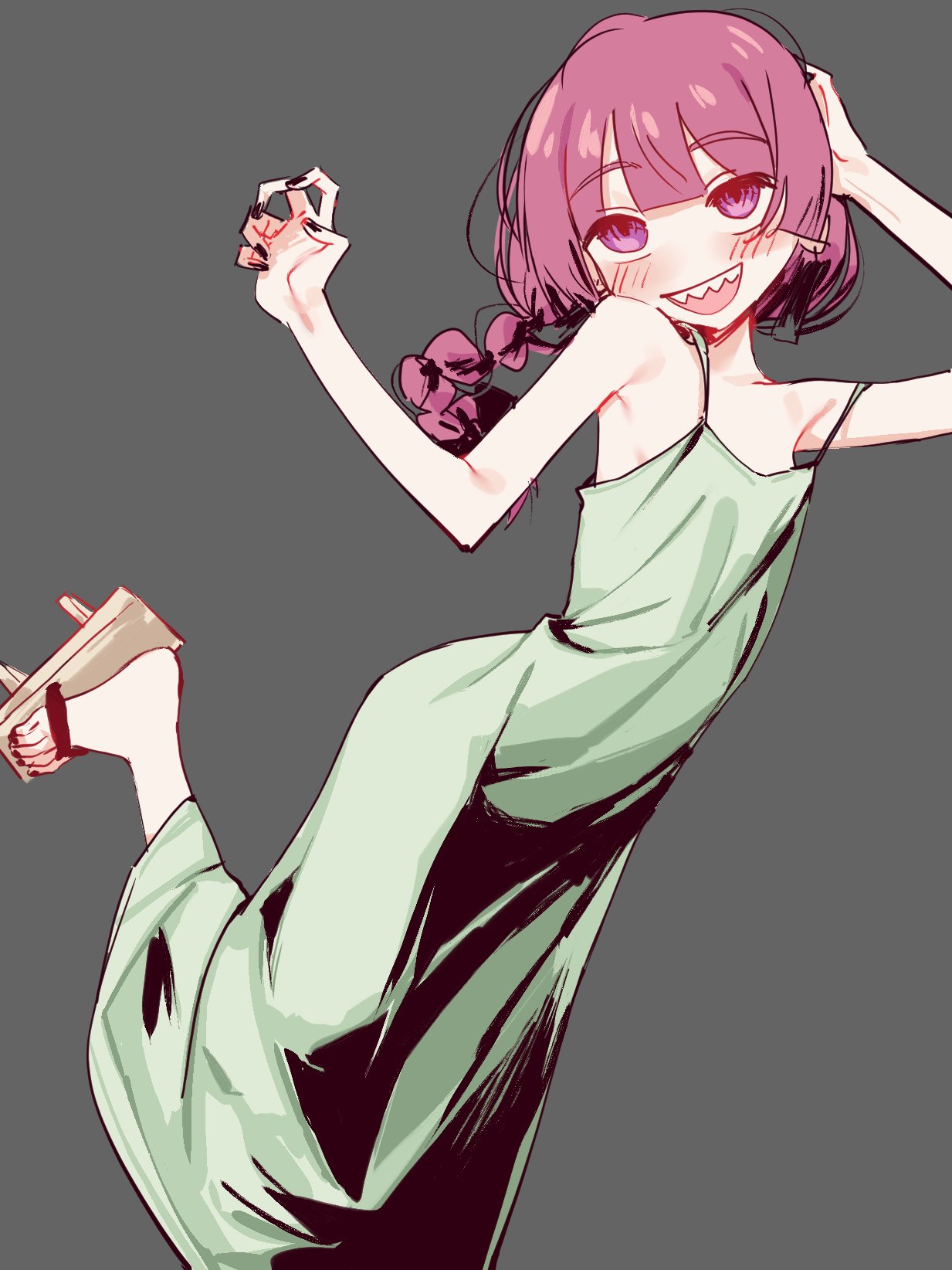 The Big ImageBoard (TBIB) - 1girl :d armpits blunt bangs bocchi the rock! braid breasts dress ...