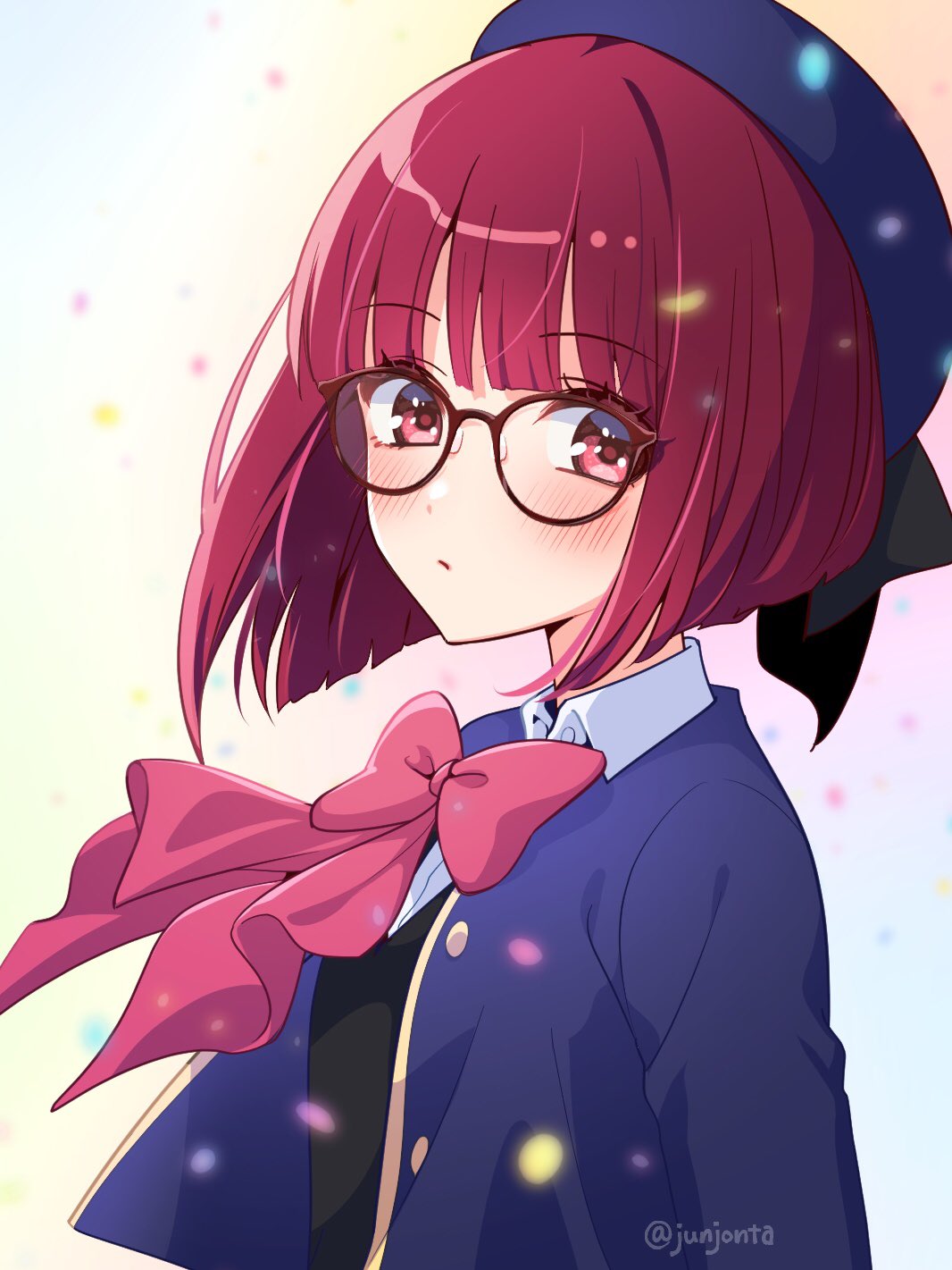 The Big ImageBoard (TBIB) - 1girl arima kana beret blue jacket blush bob cut bow bowtie closed ...