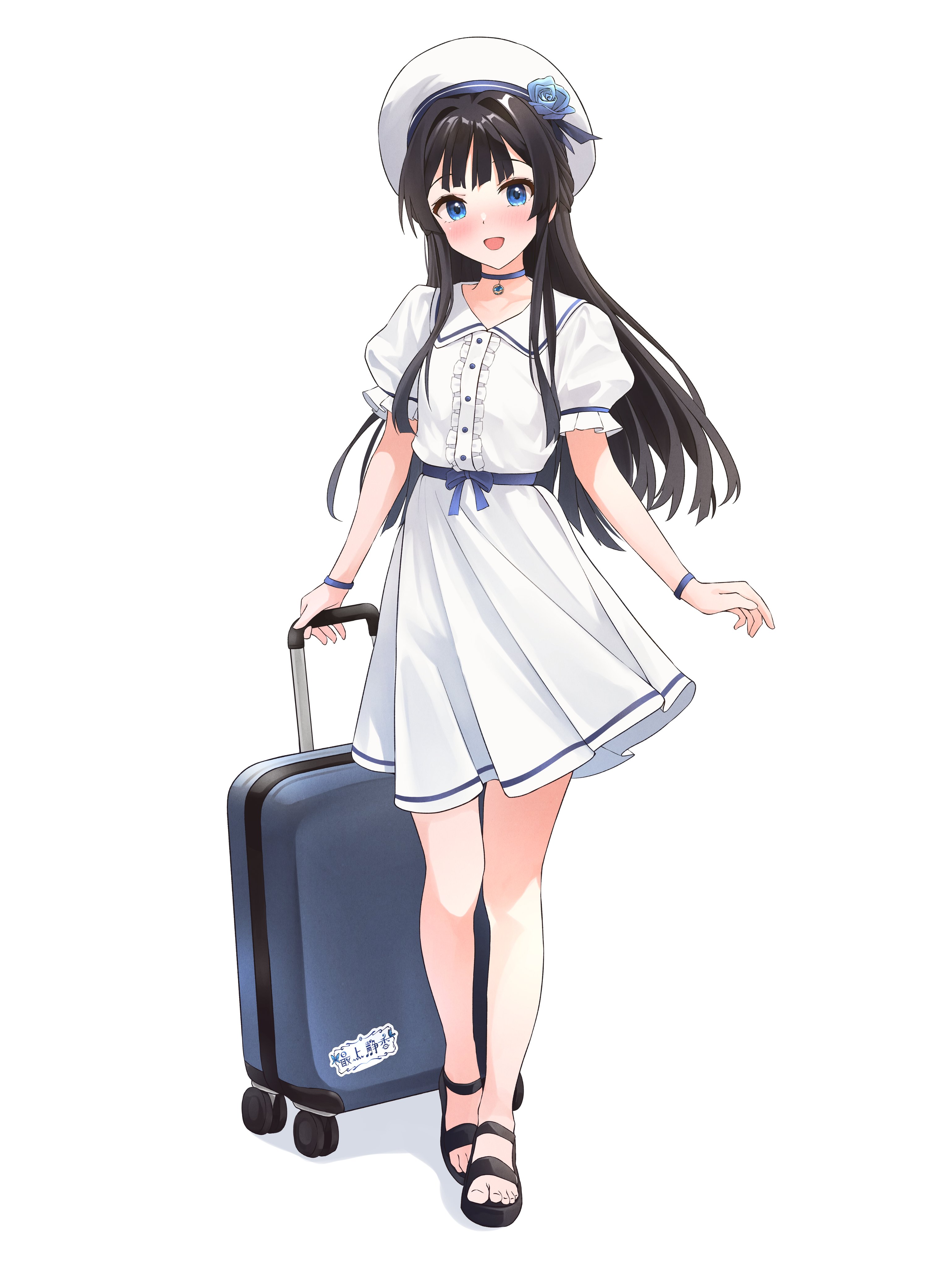 The Big ImageBoard (TBIB) - 1girl absurdres b1ack illust black footwear black hair blue choker ...