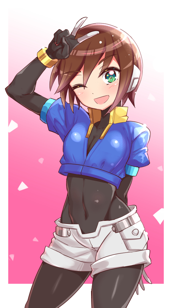 The Big Imageboard Tbib 1girl Aile Mega Man Zx Arm Behind Back