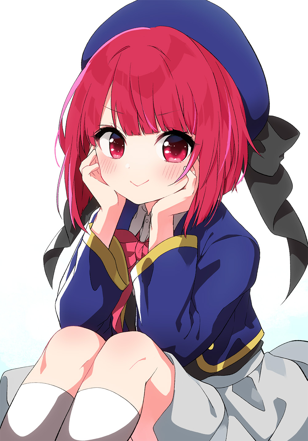 The Big ImageBoard (TBIB) - 1girl arima kana beret black vest blue hat blue jacket blush bow ...