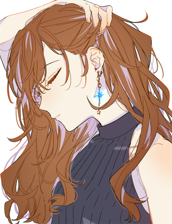 The Big ImageBoard (TBIB) - 1girl adjusting hair alternate costume alternate hairstyle black ...