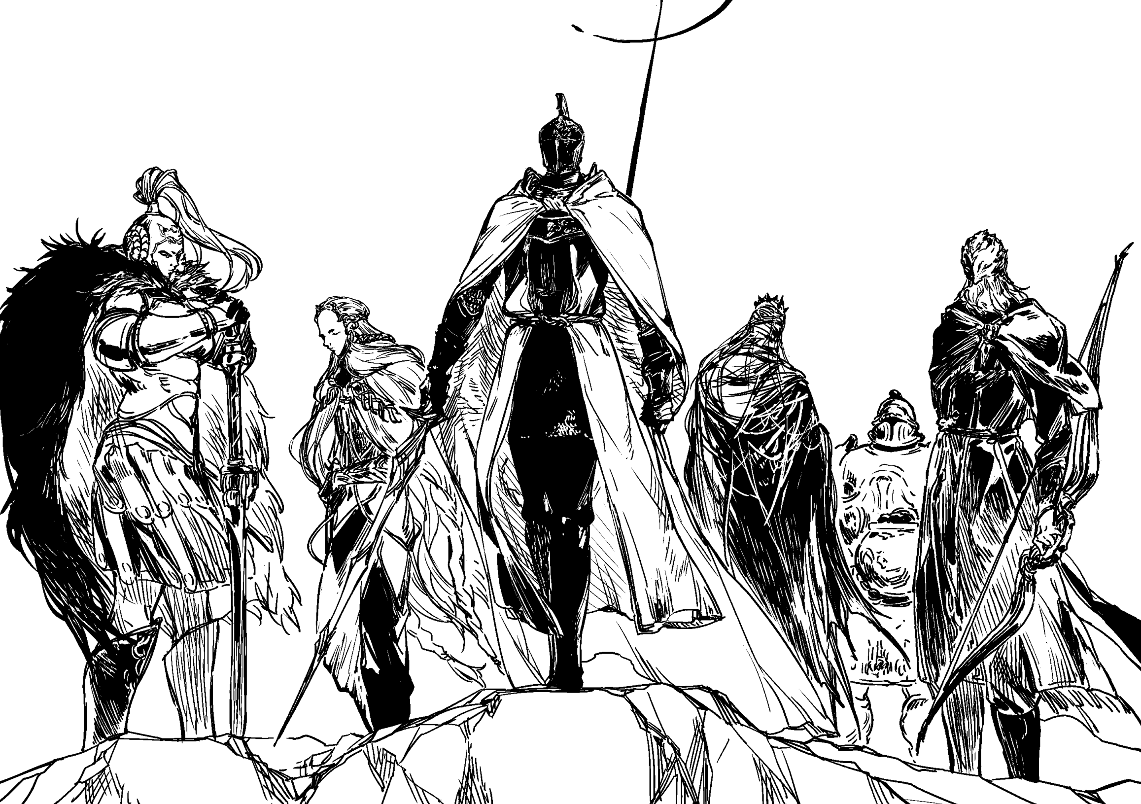 The Big ImageBoard (TBIB) - 2girls 4boys armor boots bow (weapon) cape ...