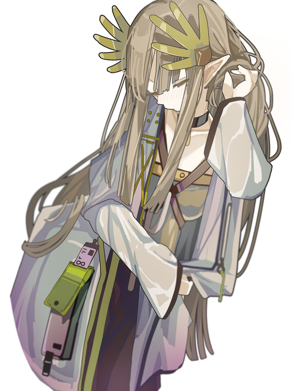 The Big ImageBoard (TBIB) - 1girl arknights black choker blunt ends blush choker closed eyes ...