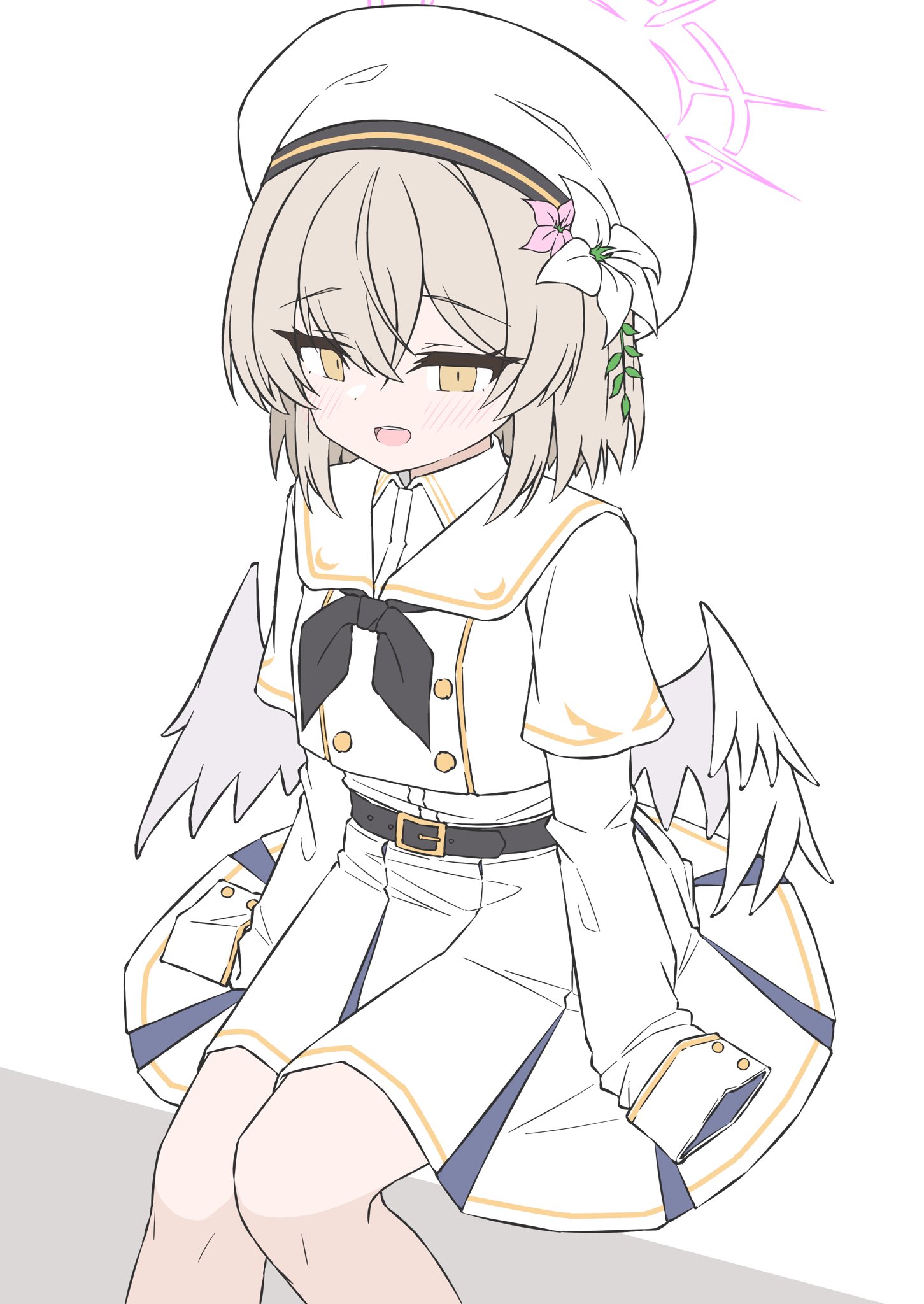 The Big ImageBoard (TBIB) - beret blonde hair blue archive blush dress flower hair flower hair ...