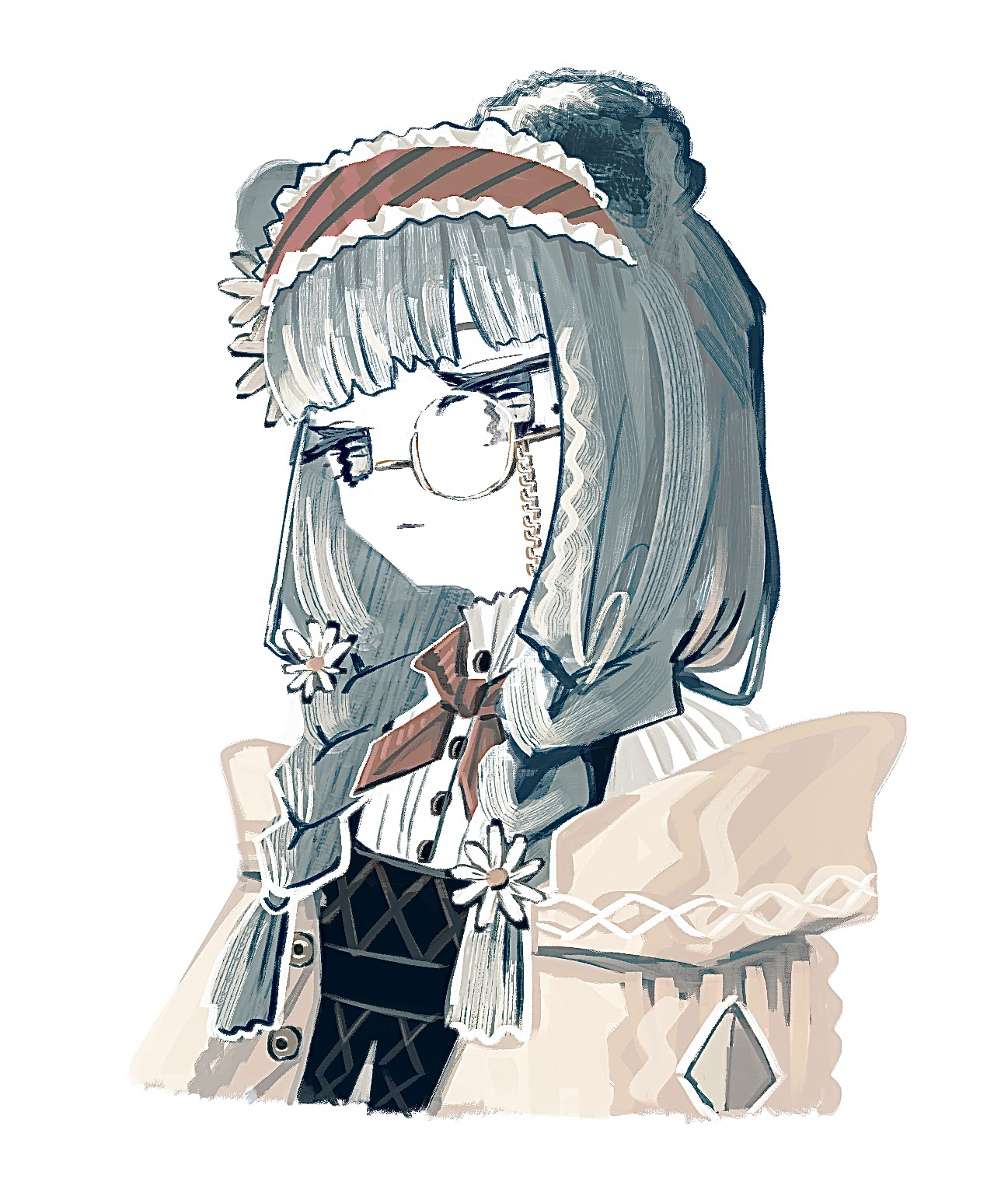 The Big ImageBoard (TBIB) - 1girl animal ears arknights bear ears blunt bangs braid commentary ...