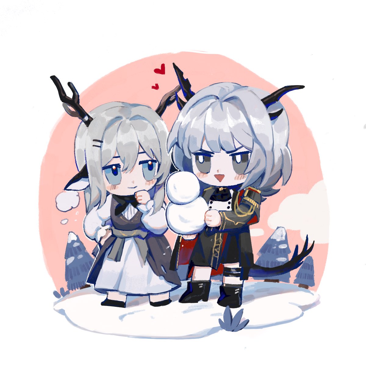 The Big ImageBoard (TBIB) - 2girls alina (arknights) animal ears antlers arknights black eyes ...