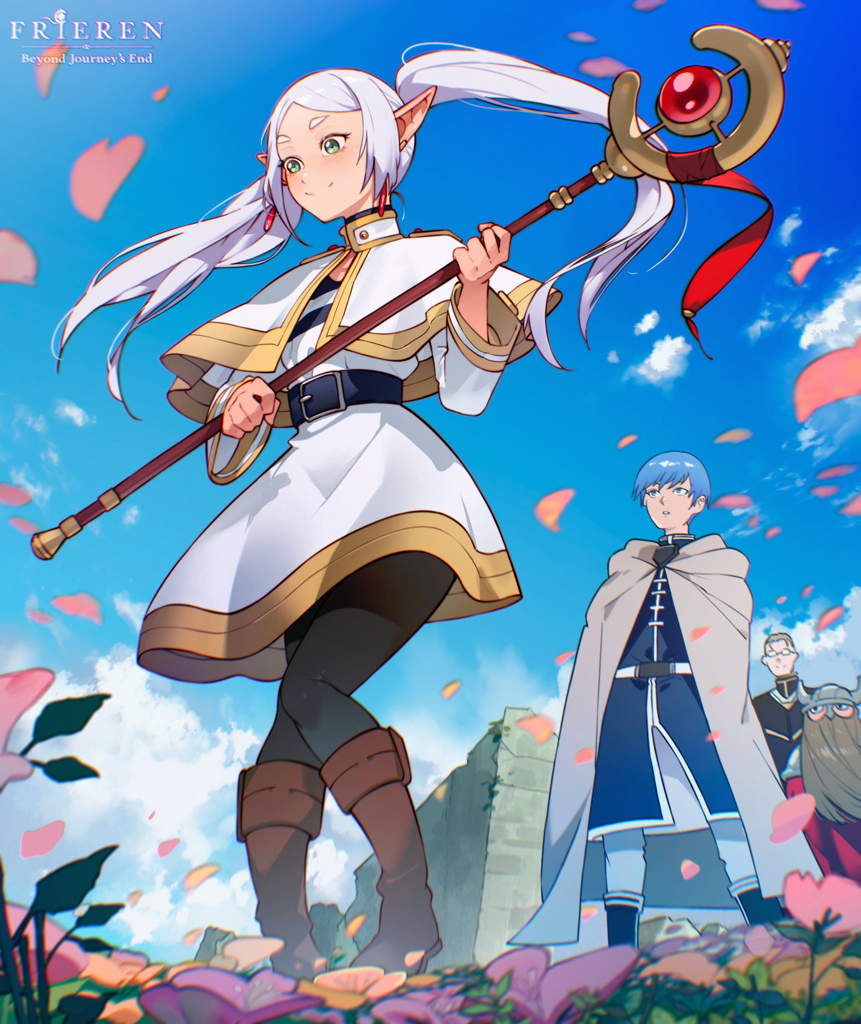 The Big ImageBoard (TBIB) - 1girl 3boys belt blue sky cesar art456 ...