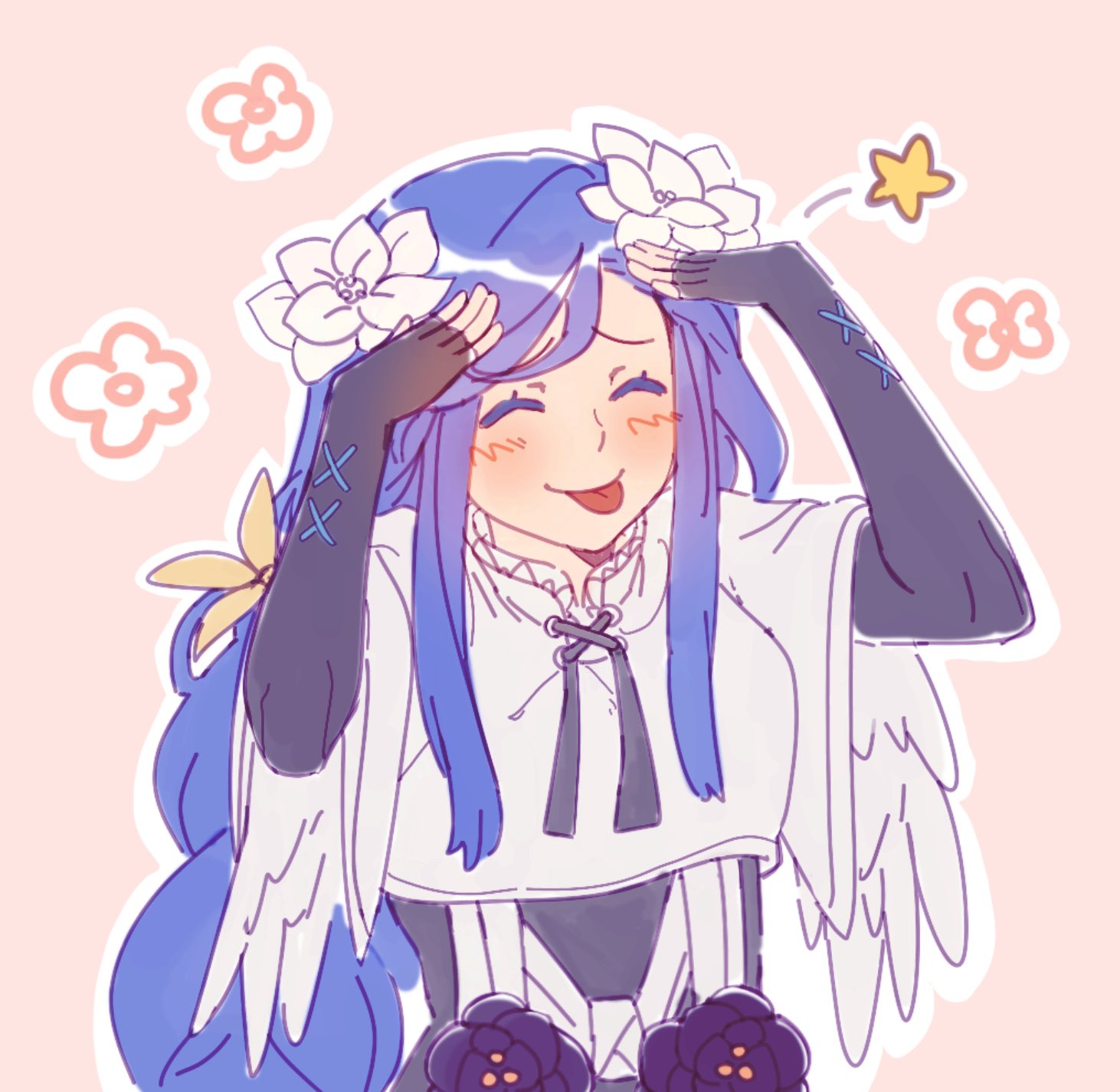 The Big ImageBoard (TBIB) - 1girl ah eto... bleh (meme) angel wings ...