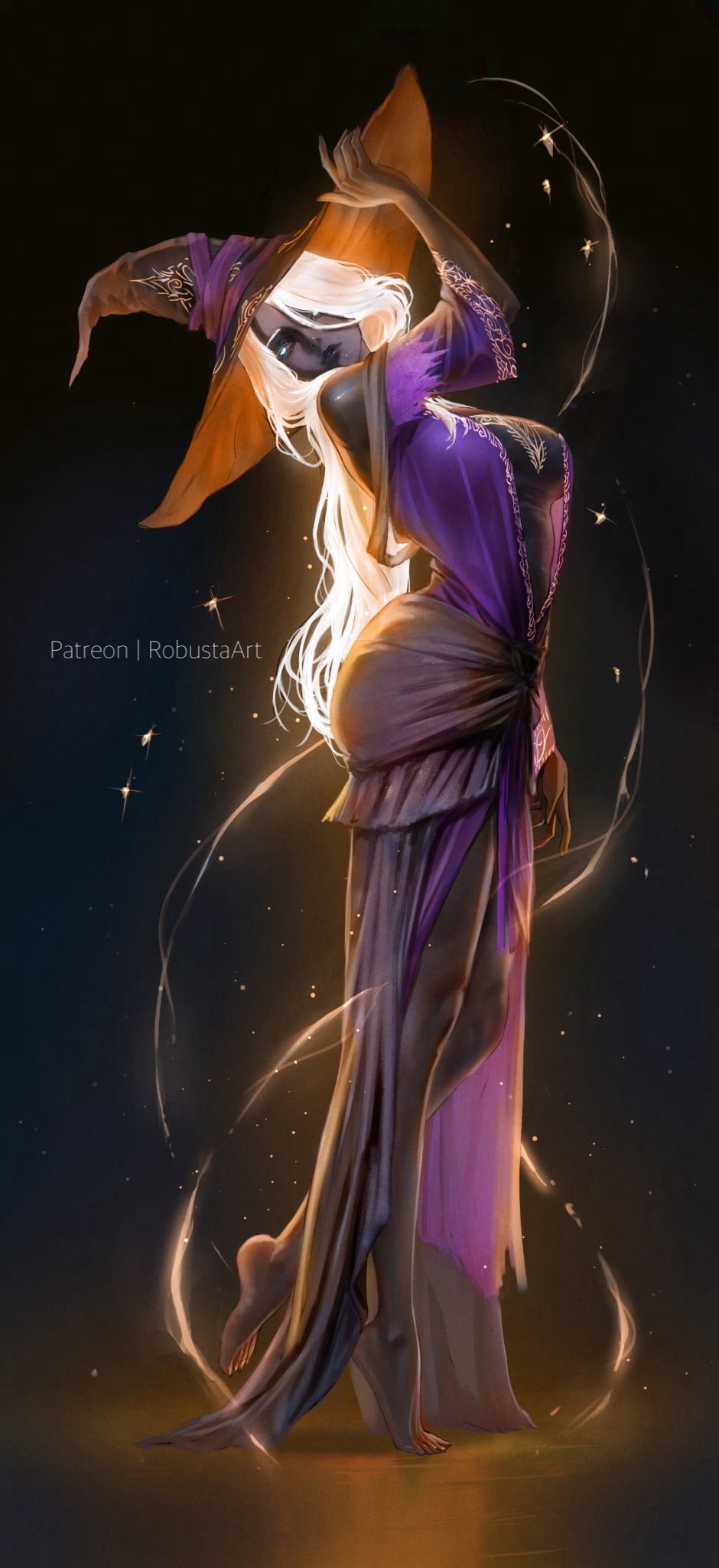 The Big ImageBoard (TBIB) - 1girl barefoot black background black dress black skin blue eyes ...