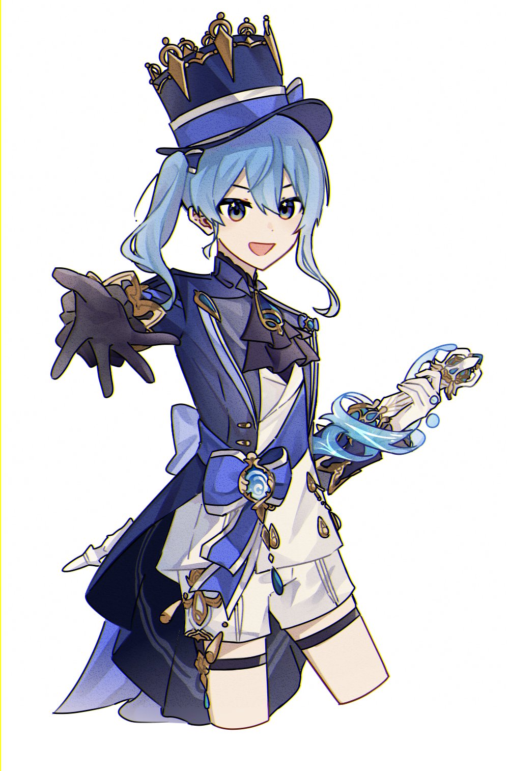 The Big ImageBoard (TBIB) - 1girl alternate costume asymmetrical gloves black gloves blue eyes ...