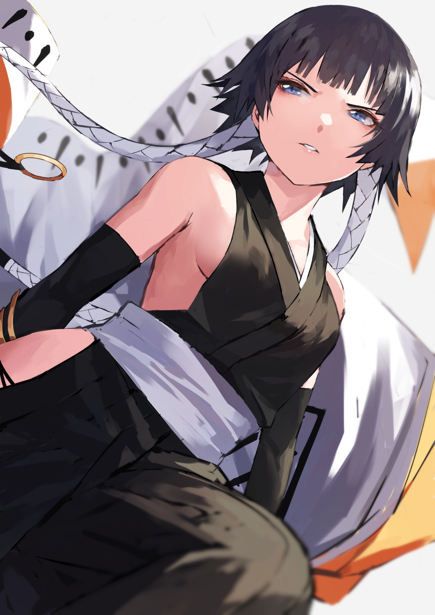 The Big ImageBoard (TBIB) - 1girl black hair black kimono black sleeves bleach blue eyes breasts ...