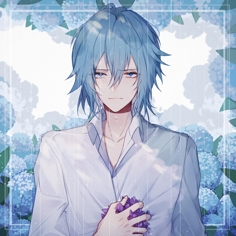 The Big ImageBoard (TBIB) - 1boy 982466932 bishounen blue eyes blue hair blurry crying crying ...