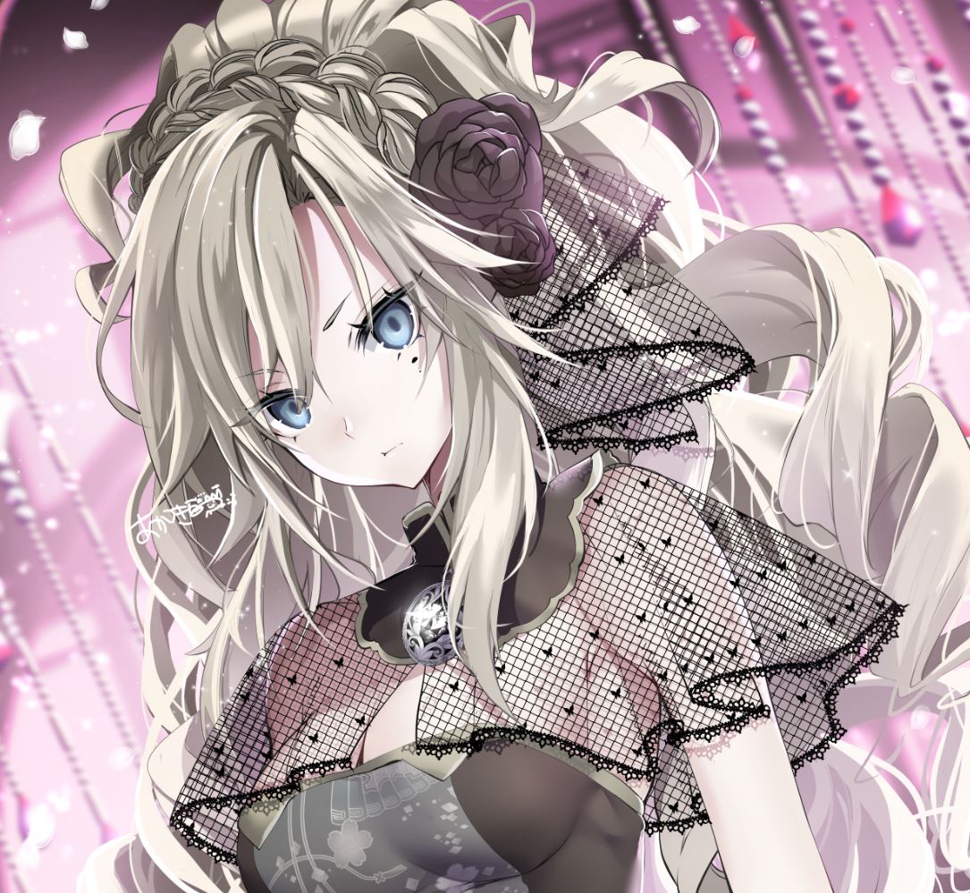 The Big ImageBoard (TBIB) - 1girl akatsuki hijiri alternate costume black flower black rose blue ...