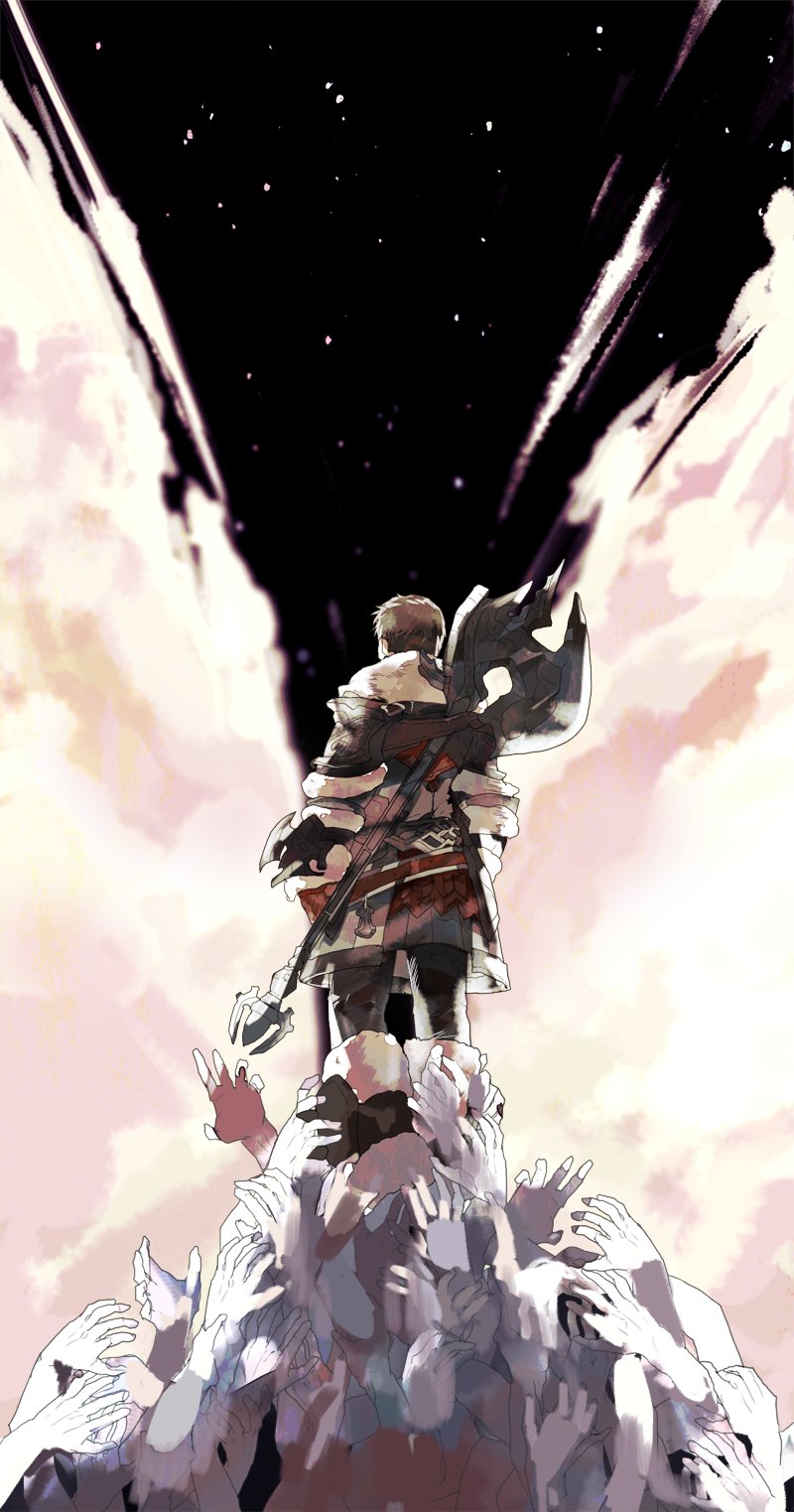 The Big ImageBoard (TBIB) - 1boy ardbert (ff14) armor arms at sides axe ...