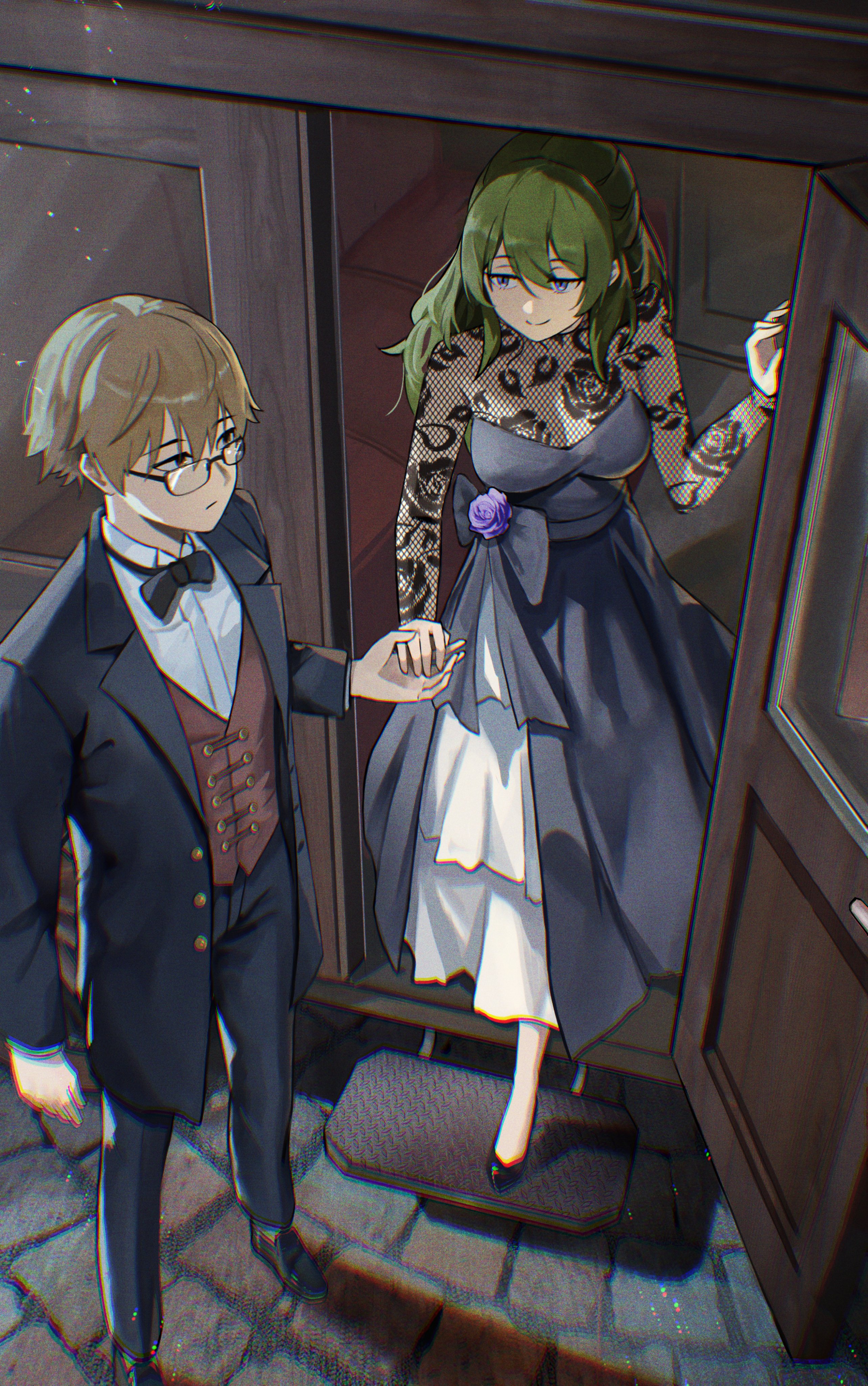 The Big ImageBoard (TBIB) - 1boy 1girl absurdres black suit blonde hair ...